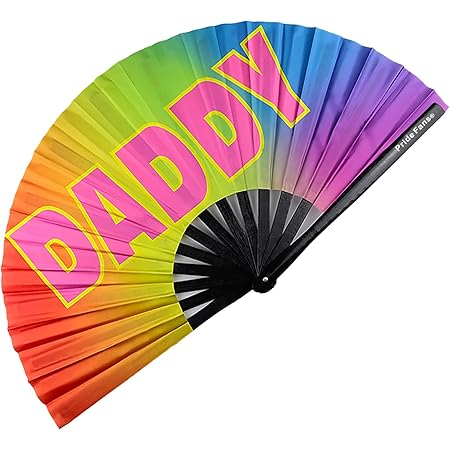 Amazon.com: Pride Fans Clack Daddy Rave Fan Large Hand Fan Loud Clack ...