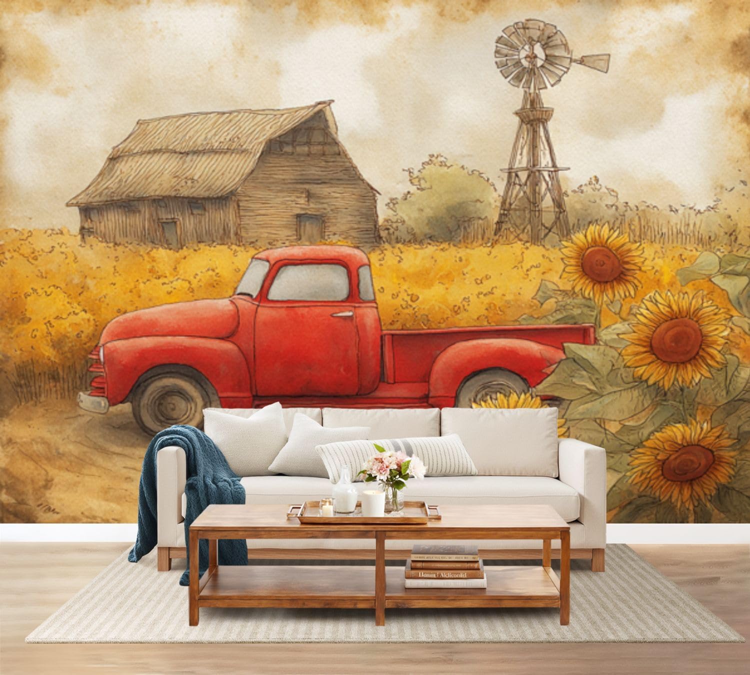 Amazon.com: 100"x144" Red Barn Wall Mural Peel and Stick Wallpaper Wall ...