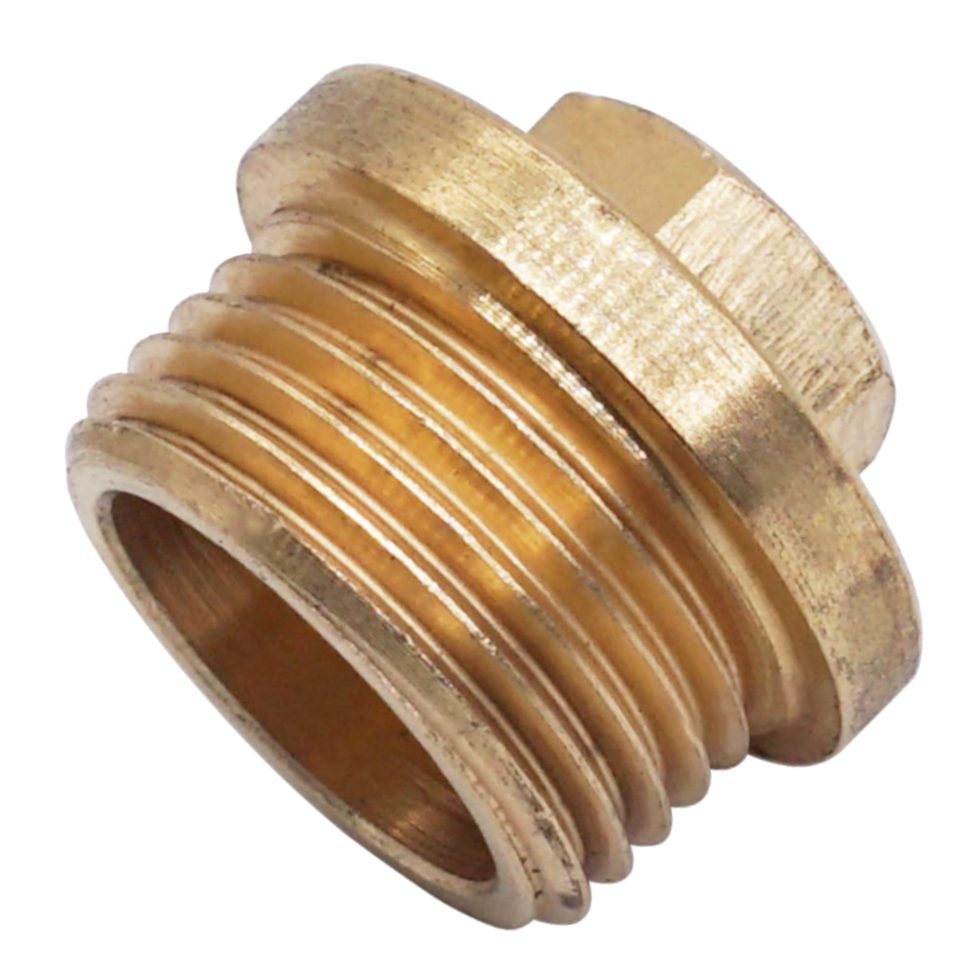 SKIR’CO (8 pcs) Brass Hex Head Flanged Plug 3/8″, Male Blanking Plug ...