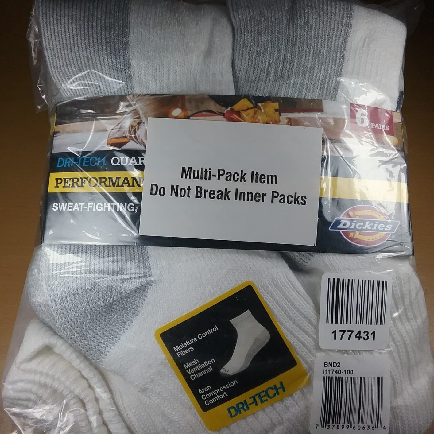 $6/mo - Finance Dickies Men's Dri-Tech Moisture Control Quarter Socks ...