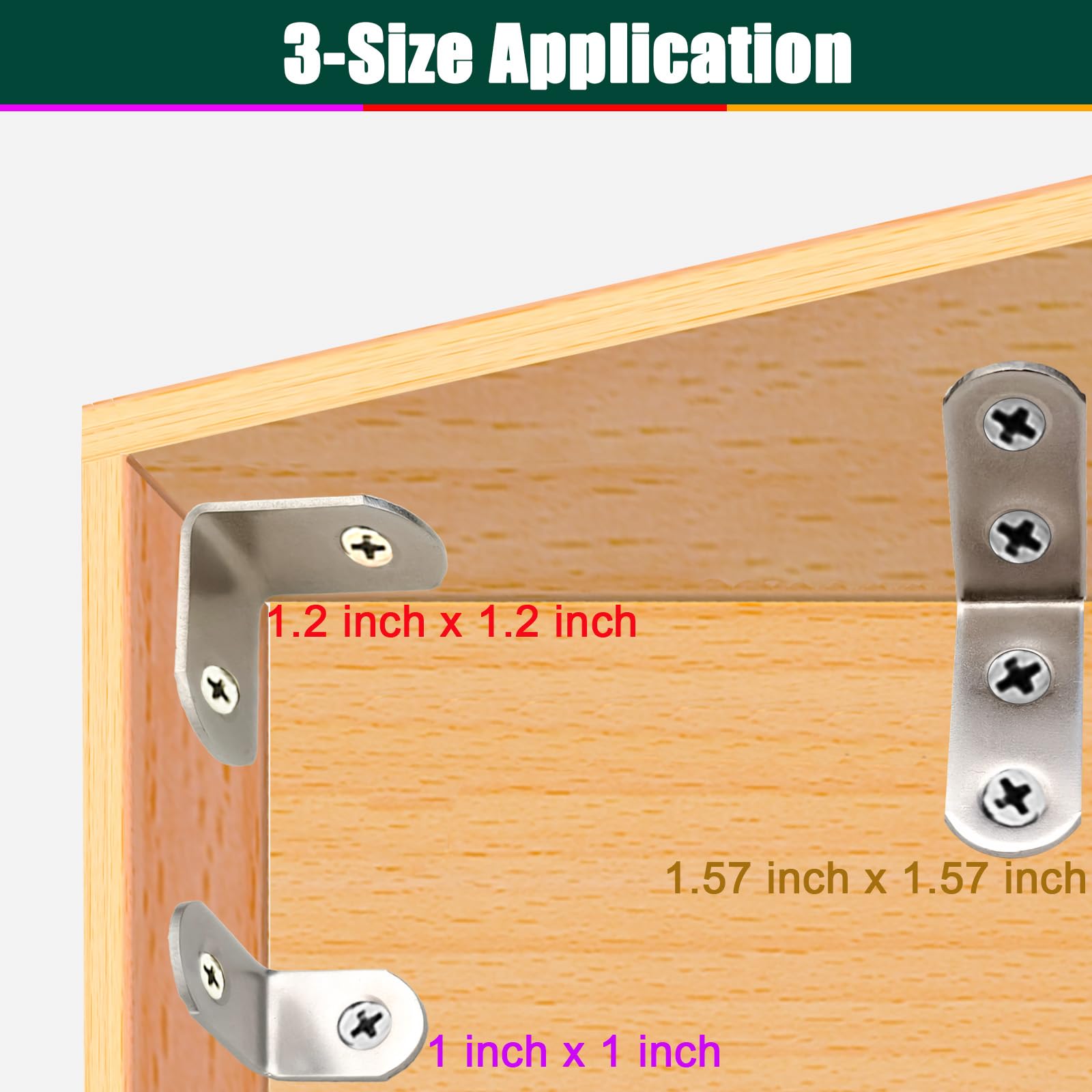 Snapklik.com : YEWLACA 3 Sizes Stainless Steel Corner Braces L Bracket ...
