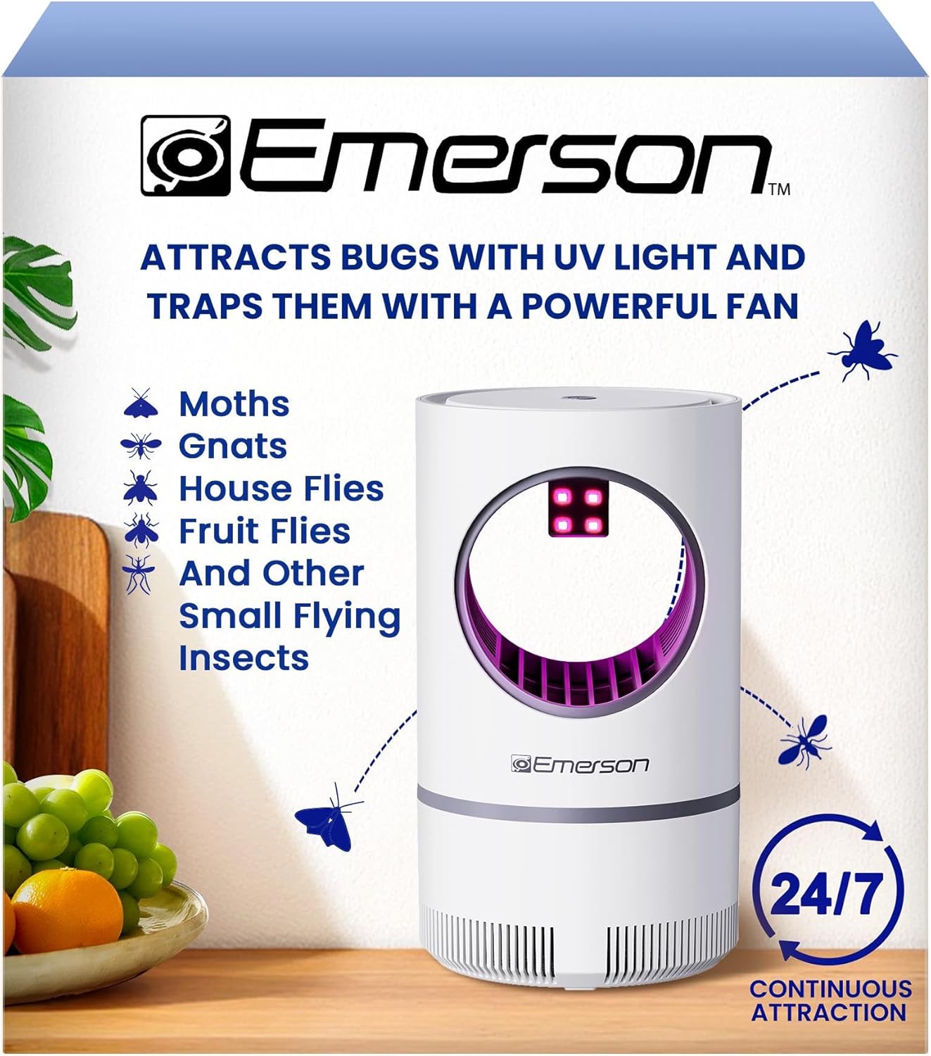 Amazon.com : Emerson ITM8110 Indoor Portable Flying Bug Catcher with UV ...