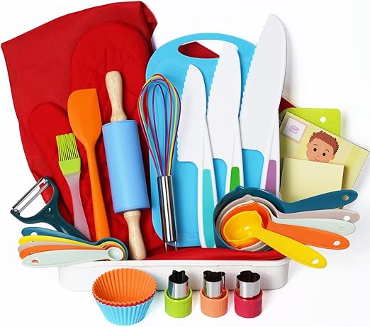 Kids Cooking and Baking Supplies Set with Gift Storage Box, Complete ...