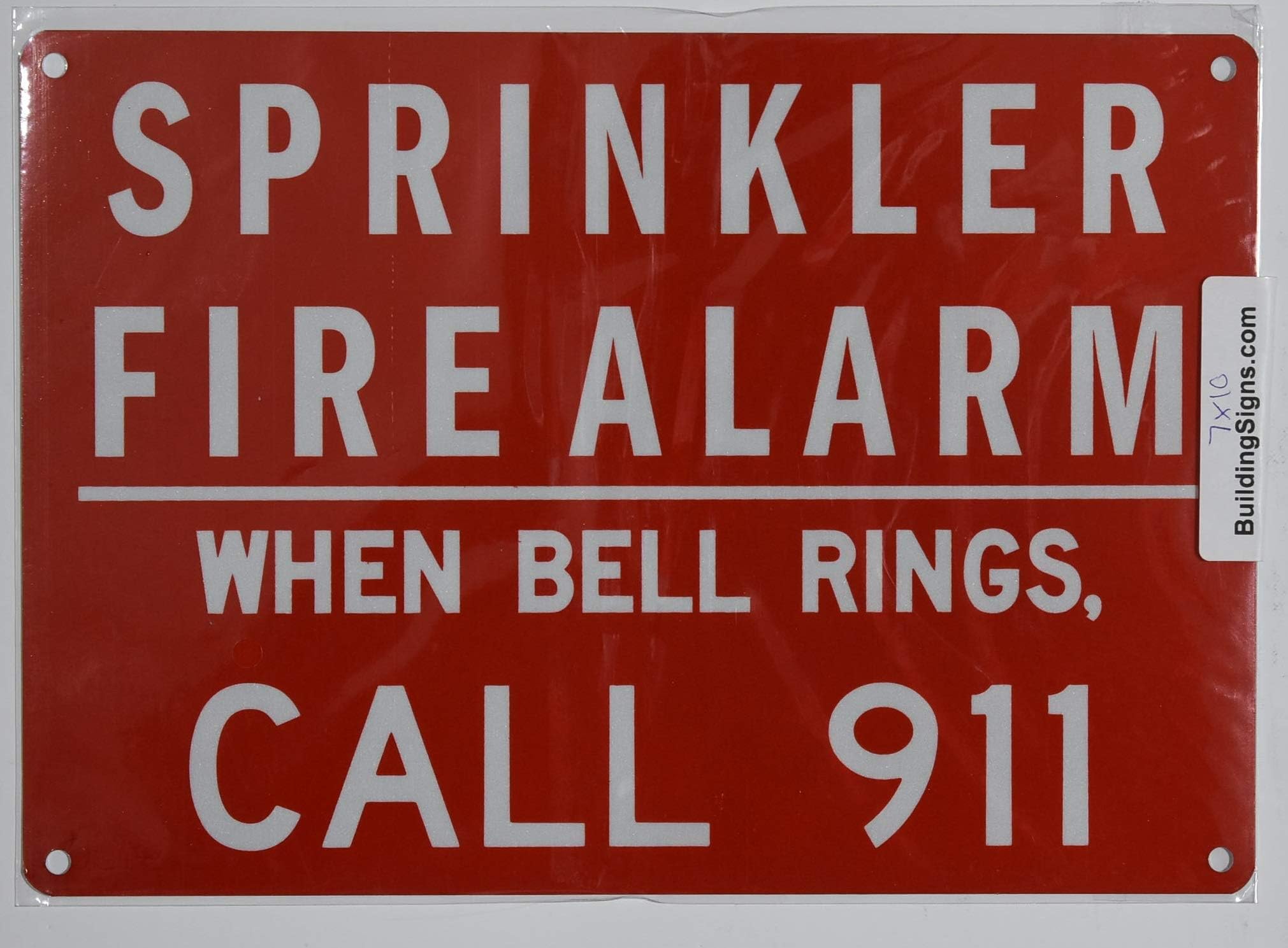 Amazon.com: Fire Sprinkler Alarm Bell Sign 7" Round - "Sprinkler Fire ...