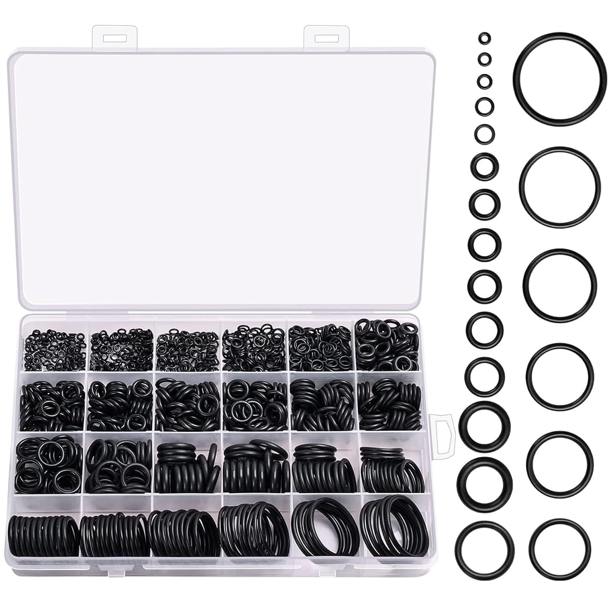 STHIRA® 950Pcs Rubber O Rings with Storage Box, Assorted 20 Sizes O ...