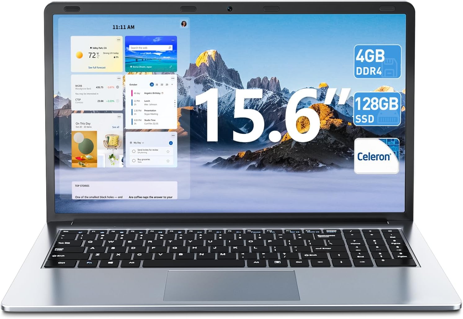 SGIN Laptop Computer 15.6 Inch, 11 Home Laptops with 4GB RAM 128GB SSD ...