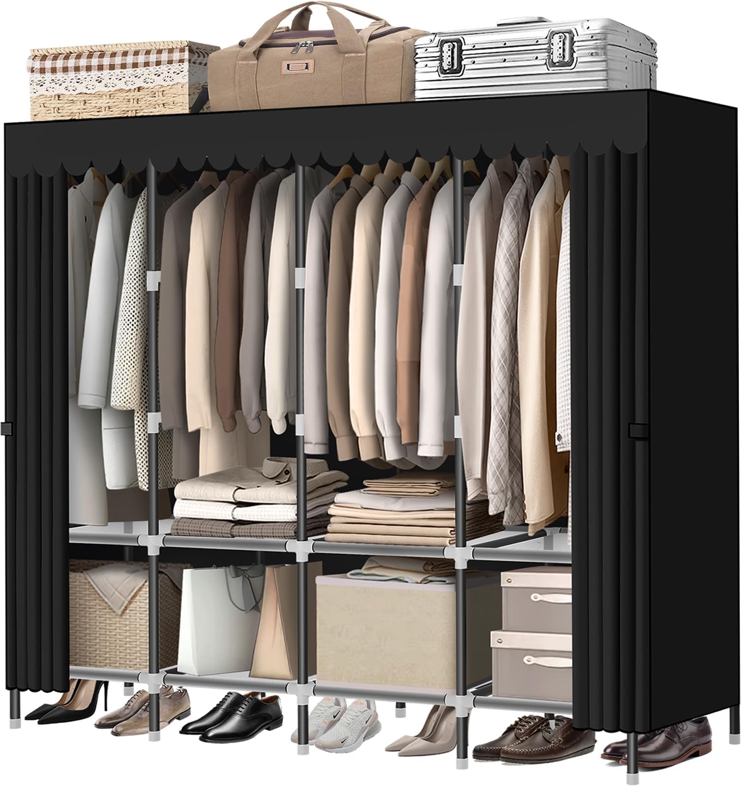 Amazon.com: YOUUD Portable Closet 79 Inches Portable Wardrobe Closet ...