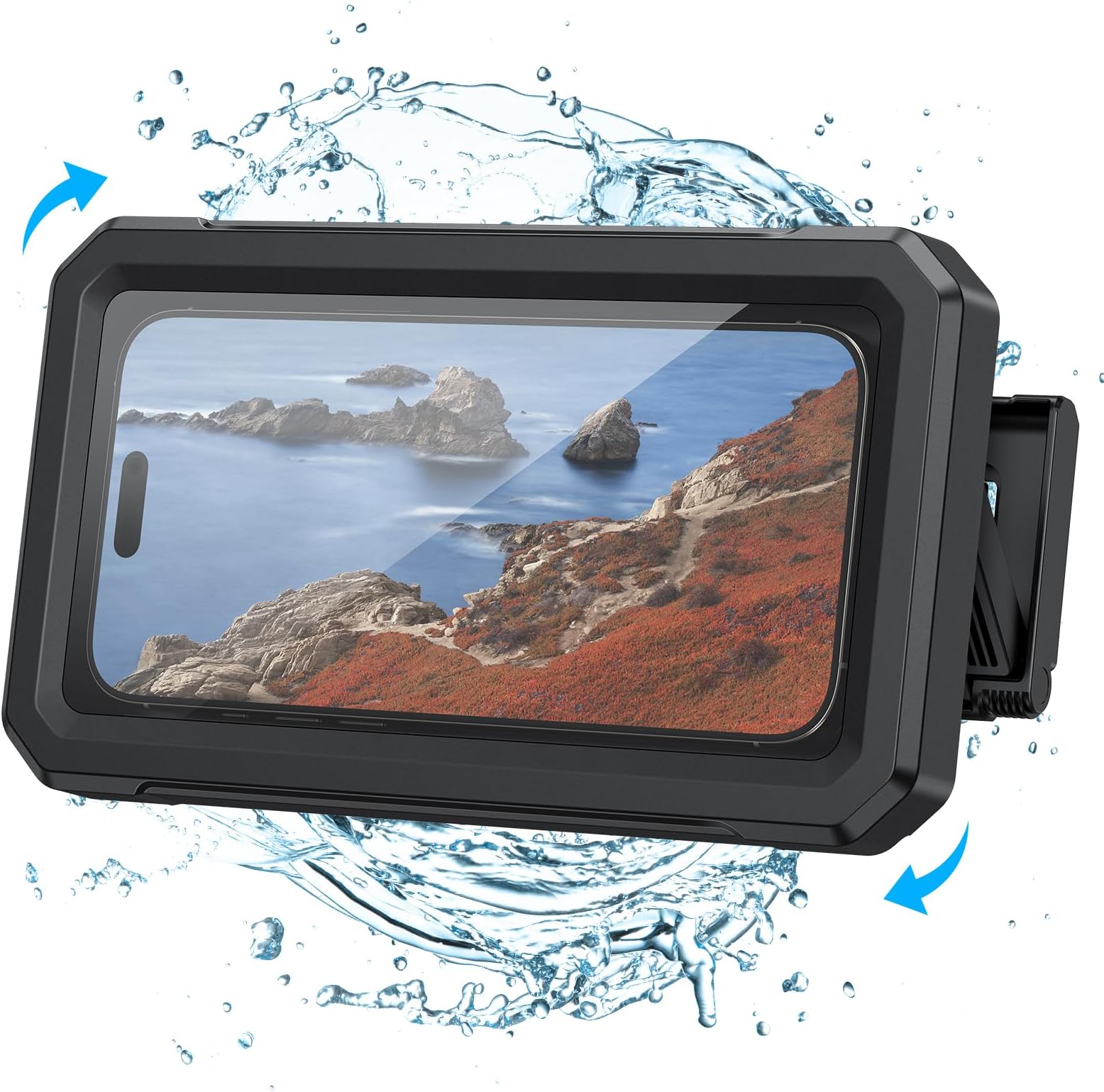 OMOTON Waterproof Shower Phone Holder 360° Rotation Wall Mounted ...