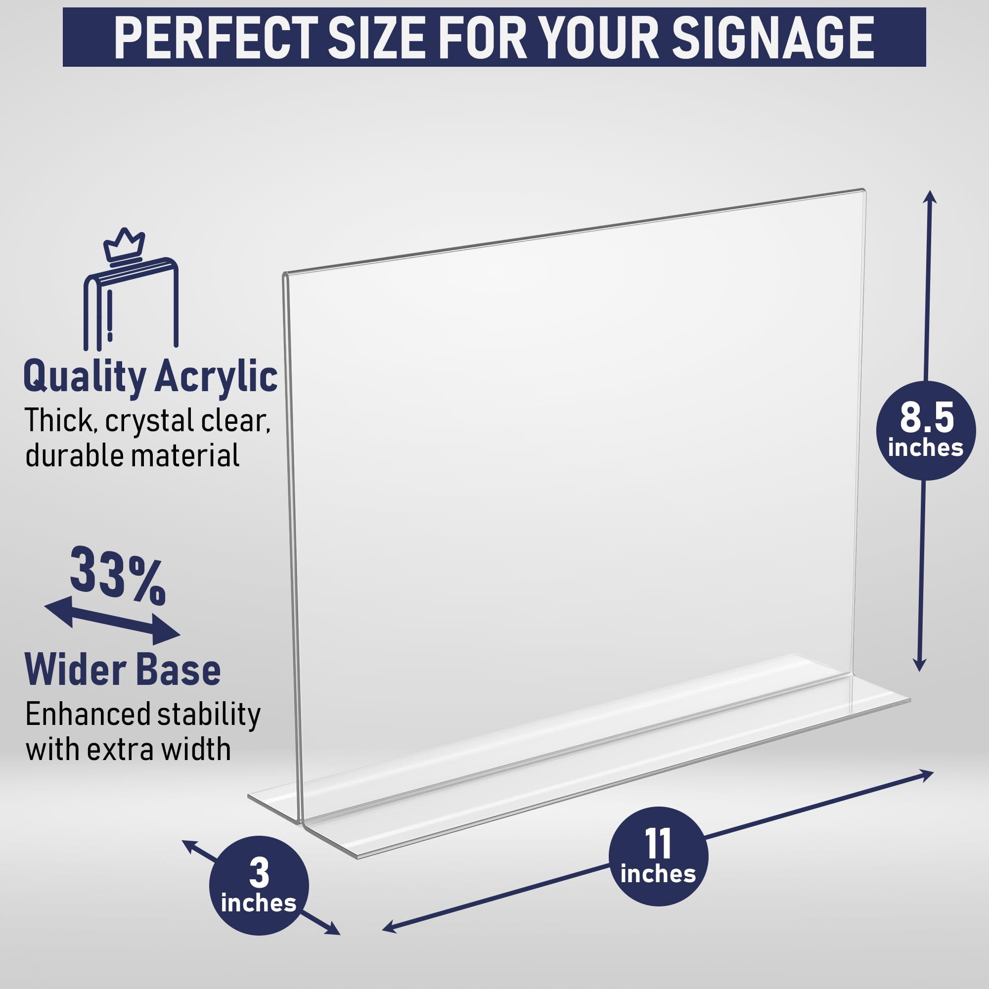 Snapklik.com : Acrylic Sign Holder 11 X 8.5 - Acrylic T Shape Table Top ...