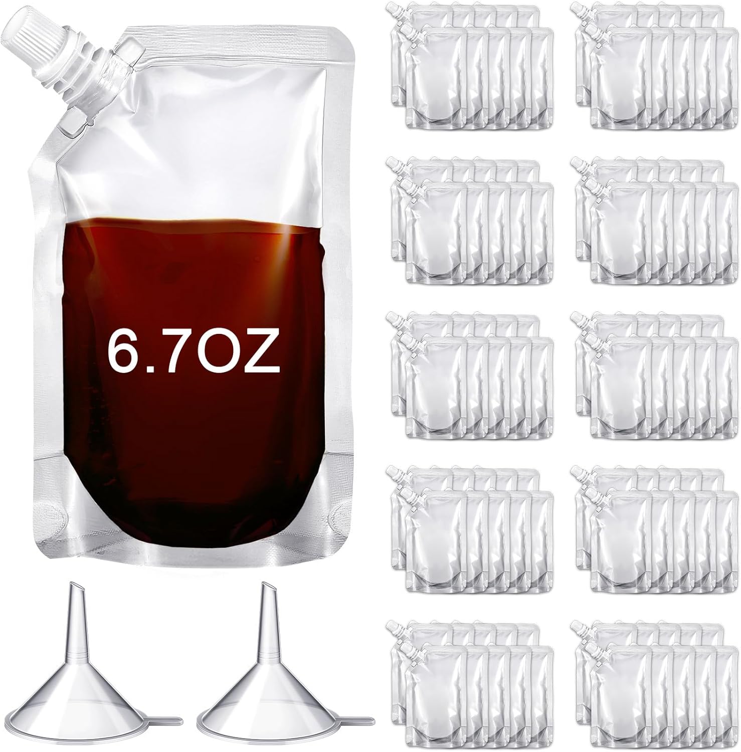 Amazon.com: Meanplan 100 Pcs Plastic Flasks Pouches Bulk Reusable ...