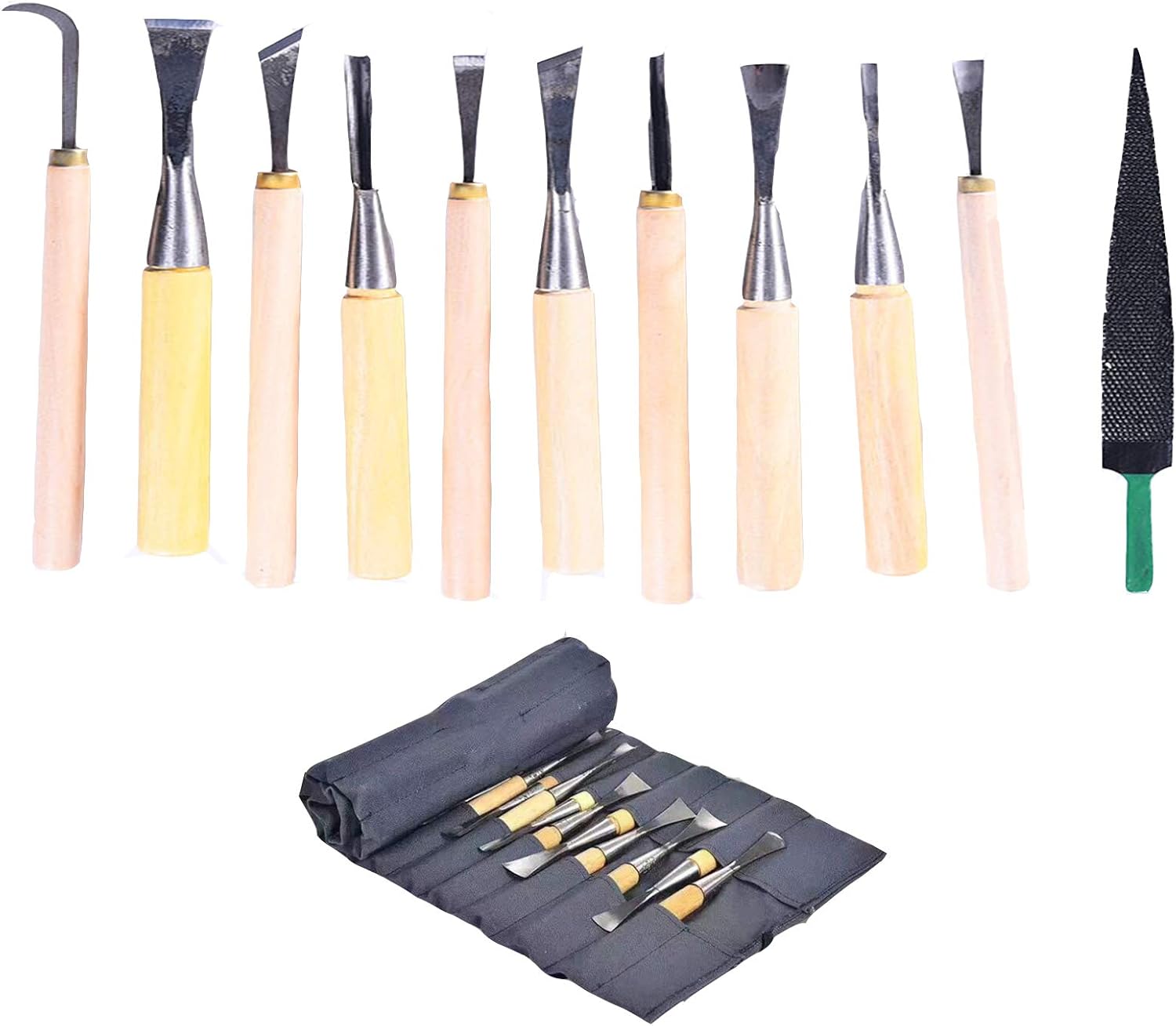 Amazon.com: Wood Carving tools for beginners - 10 Piece Wood Carving ...