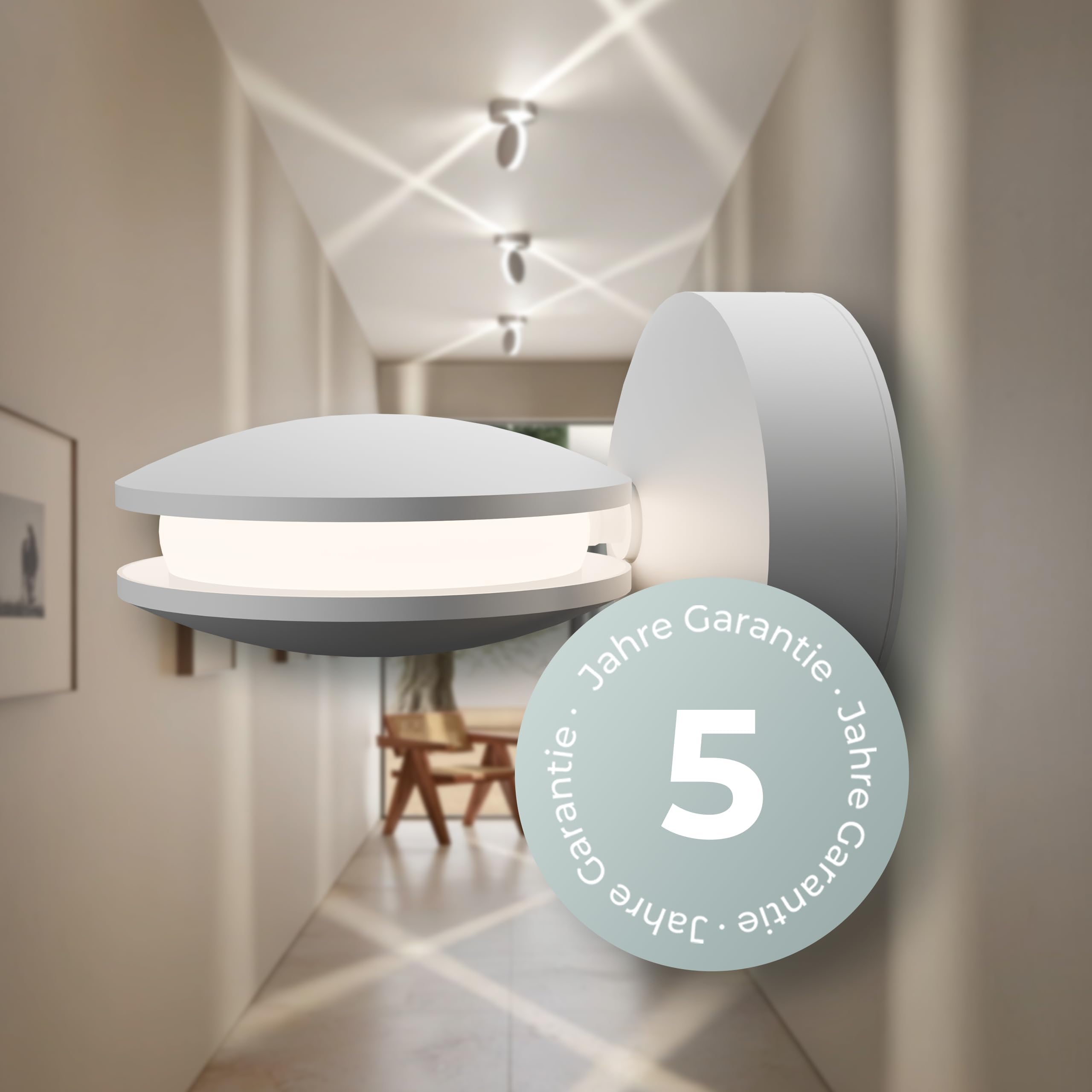 NEONA LED Wandleuchte innen & außen weiß - 230 Lumen Up & Down Alu ...