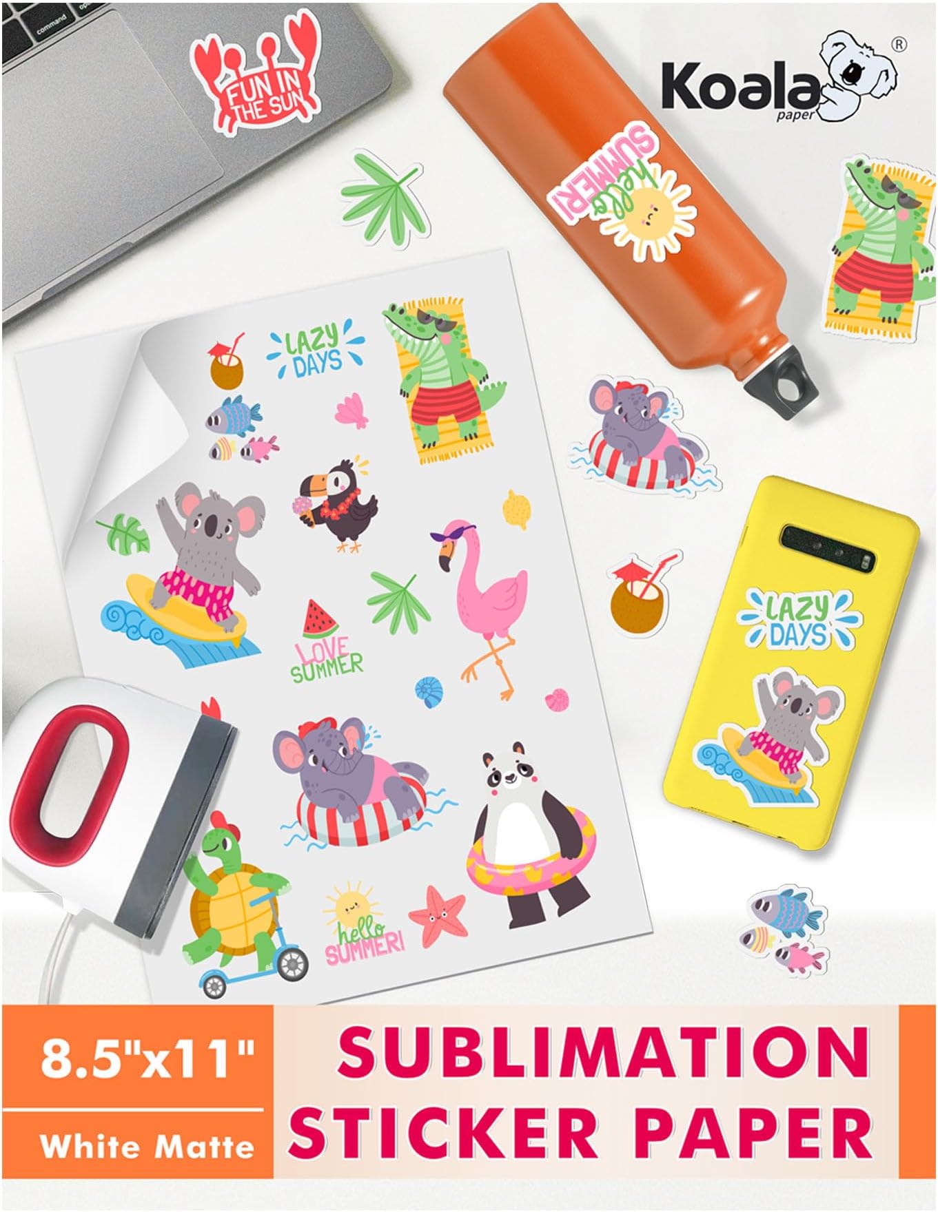 Amazon.com: HTVRONT Sublimation Sticker Paper - 20 Pcs Matte ...