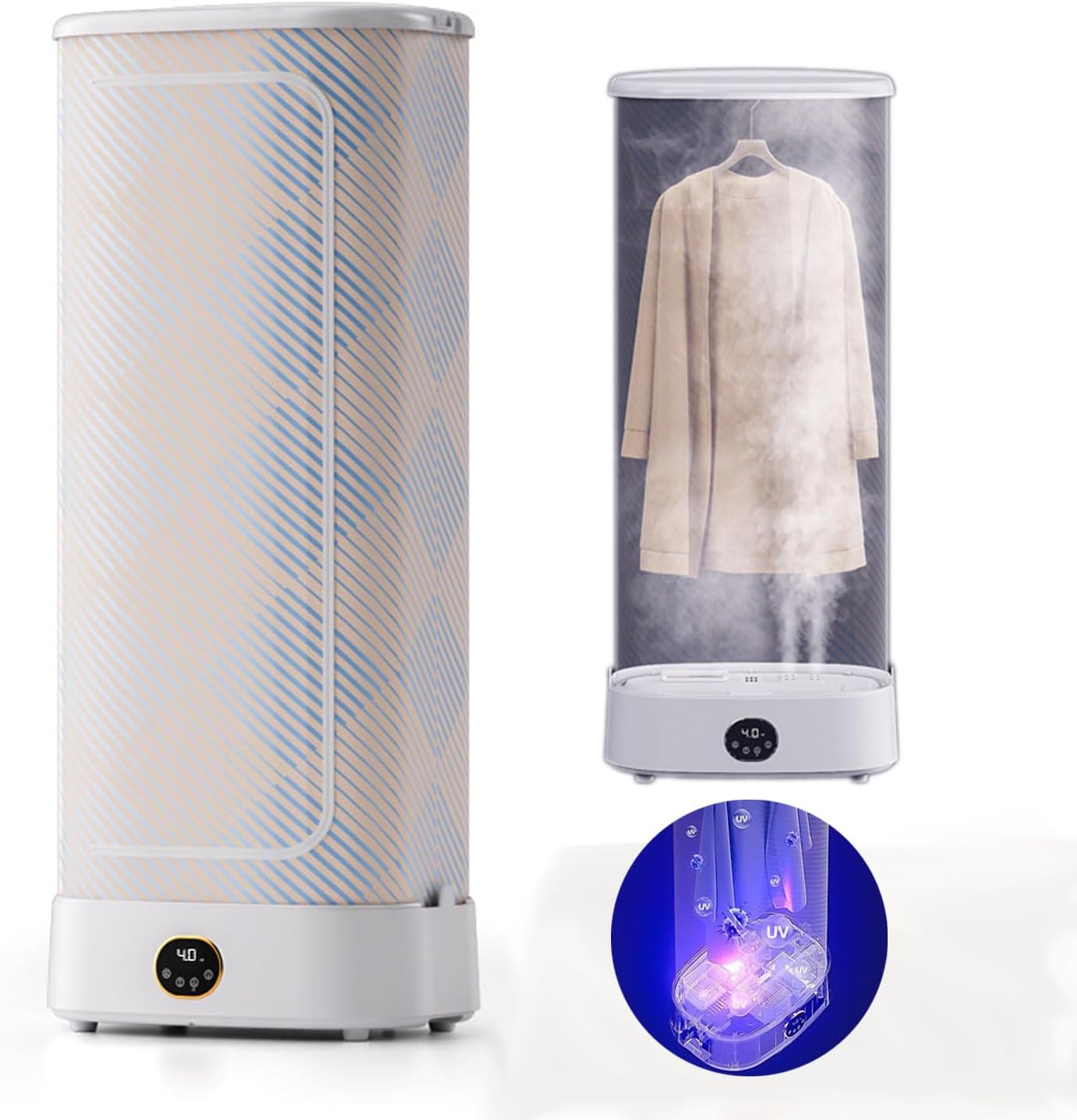 WhAeoy Hanging Garment Steamer(360° Hot Air Circulation),Upright Steam ...