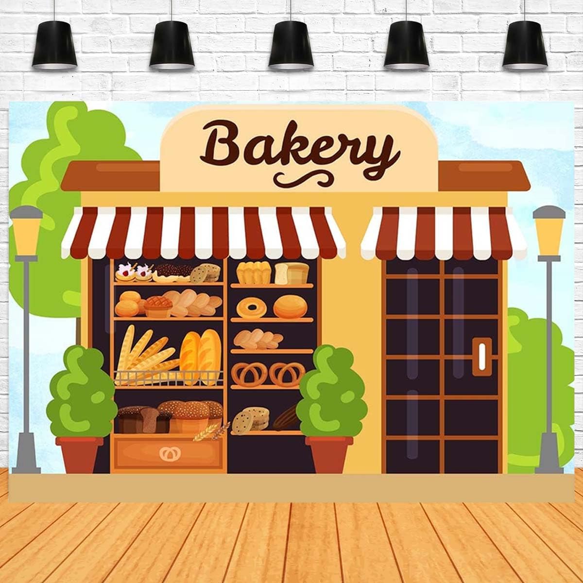 Amazon.com : Bakery Shop Backdrop Cartoon Bakery Cooking Party Kids ...