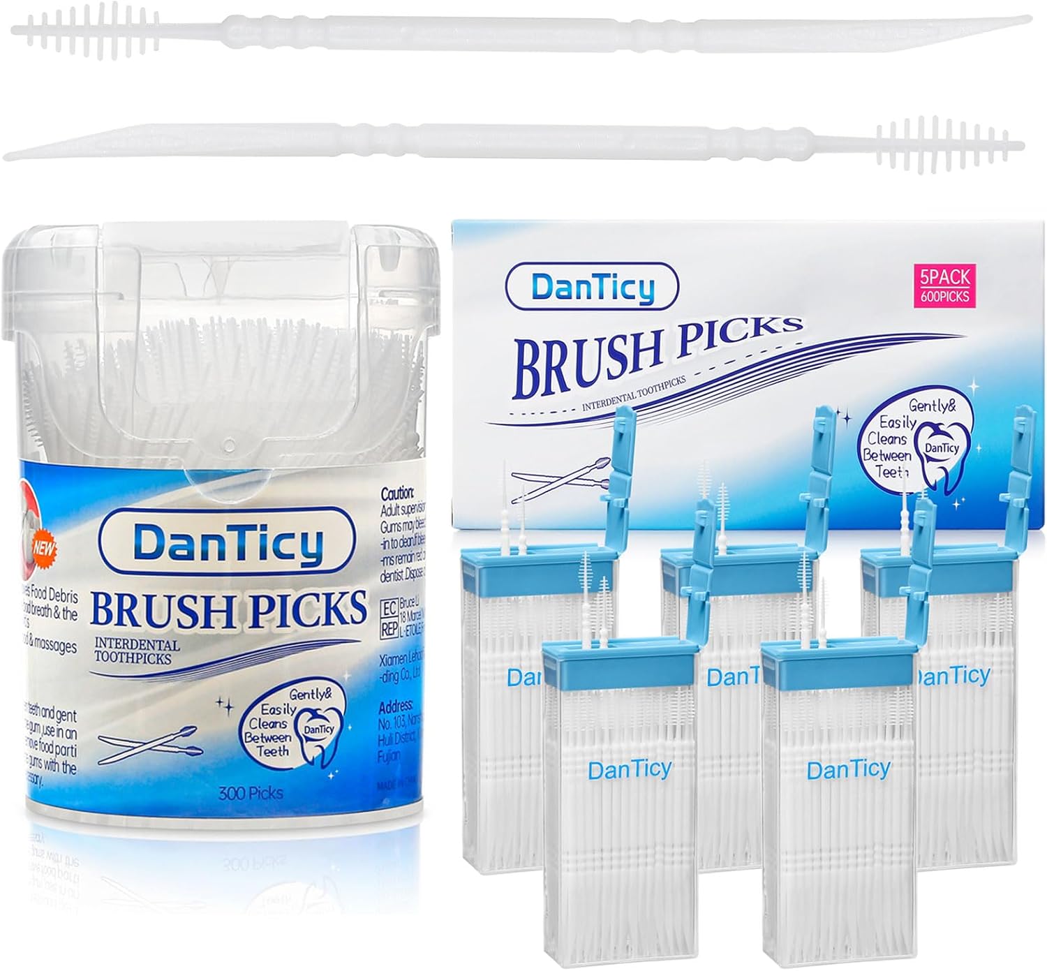 Amazon.com: DanTicy Brushpicks Interdental Toothpicks,Soft Bristle ...