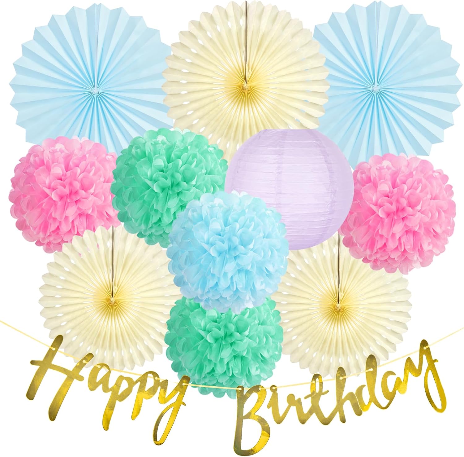 Amazon.com: SUNBEAUTY Pastel Birthday Party Decorations for Girls Women ...