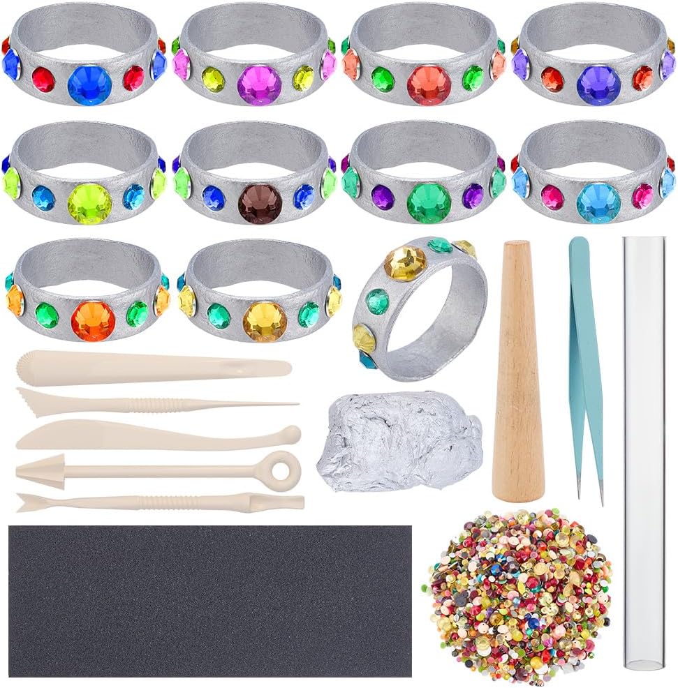 Amazon.com: WEBEEDY 10 Set DIY Silver Ring Kit for Adults & Teens ...