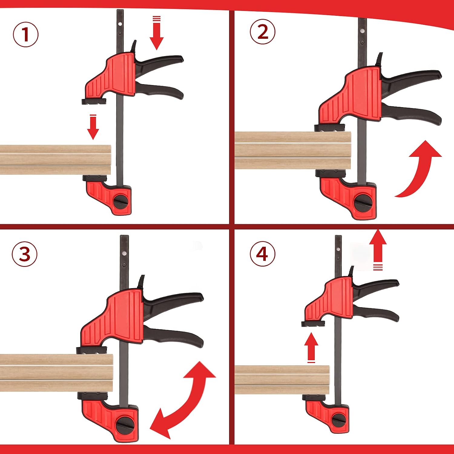 2Pcs Quick Grip Clamps, 6 inch/150mm Ratchet Bar Clamp Set, Wood Clamps ...