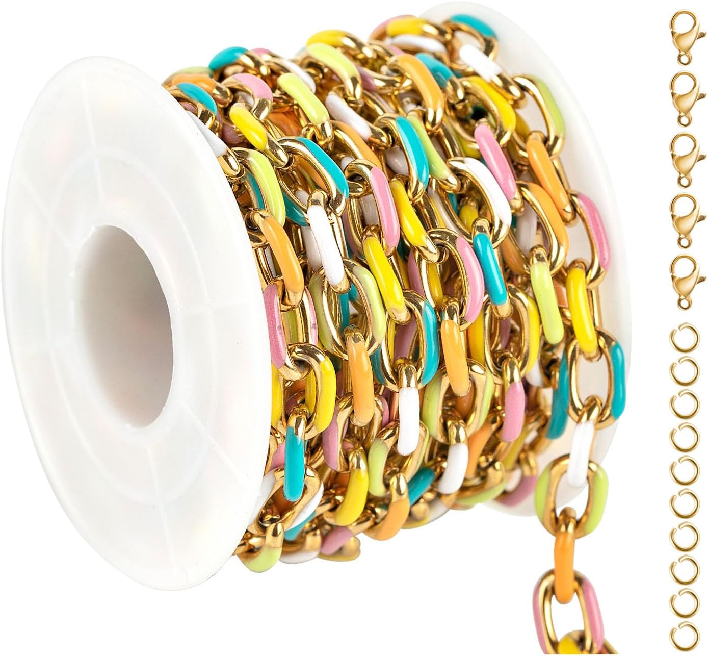 Amazon.com: UMAOKANG 2 Yard Gold Plated Chain for Jewelry Making ...