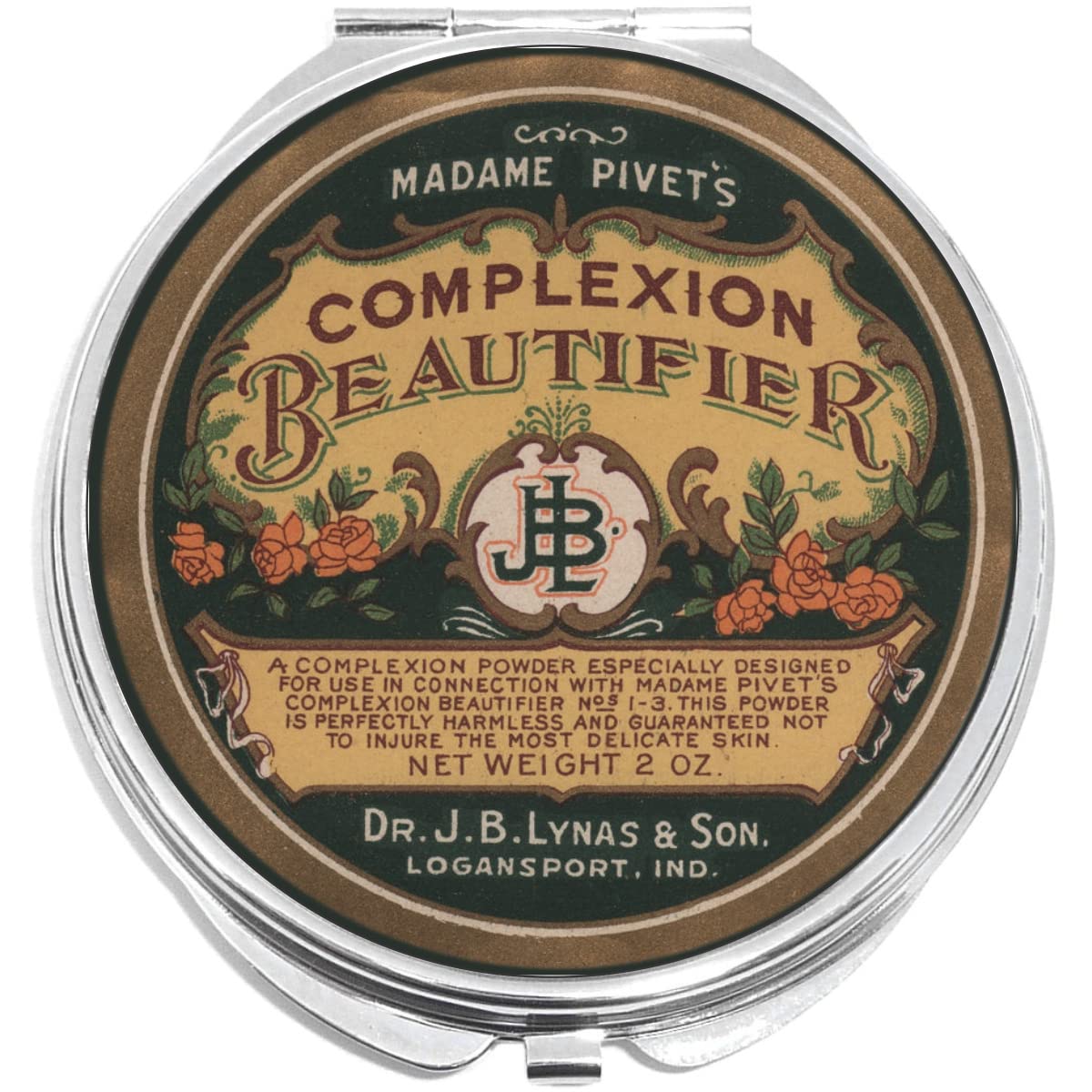 NewCharms Vintage Apothecary Complexion Beautifier Compact with Mirrors ...