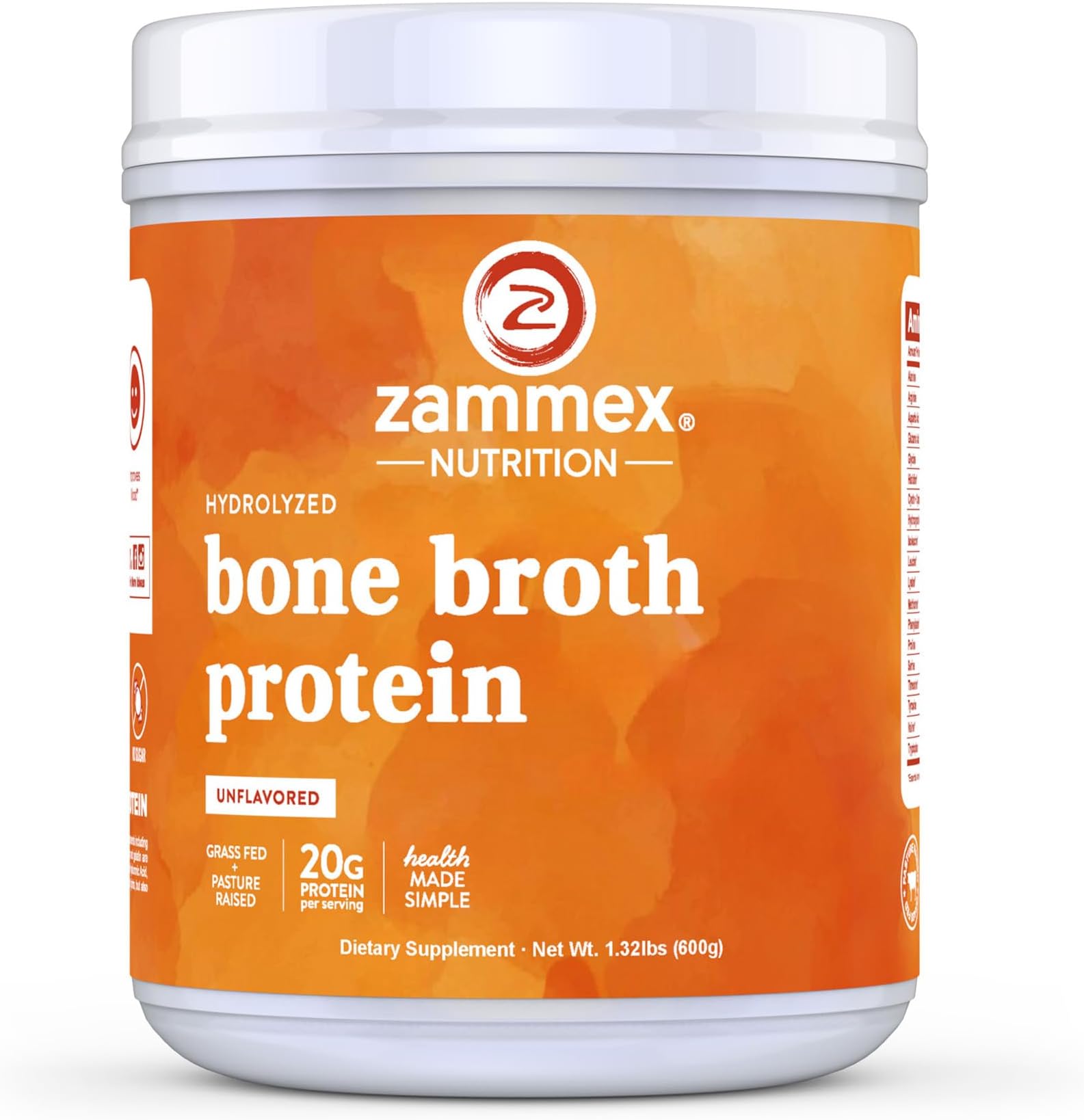 Amazon.com: VUNNEX 1.32lb Bone Broth Protein Powder, 20g Protein, Grass ...