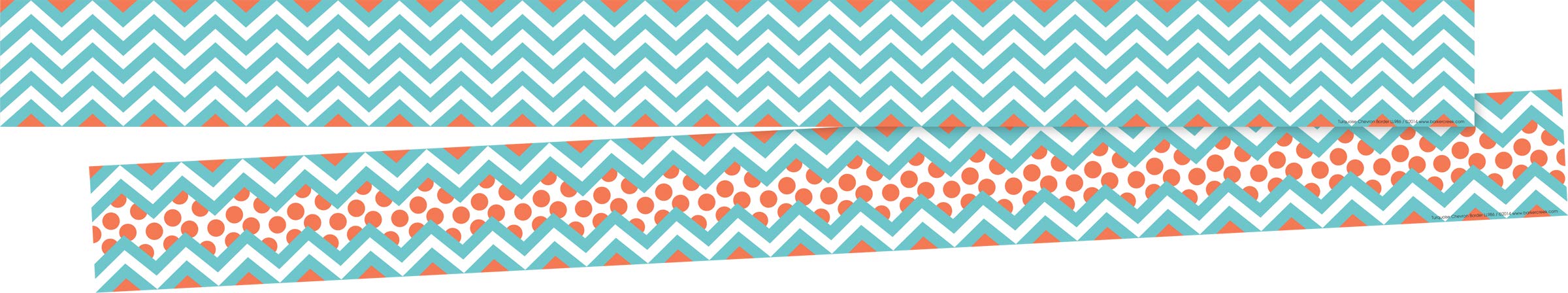 Turquoise And Coral Chevron Background