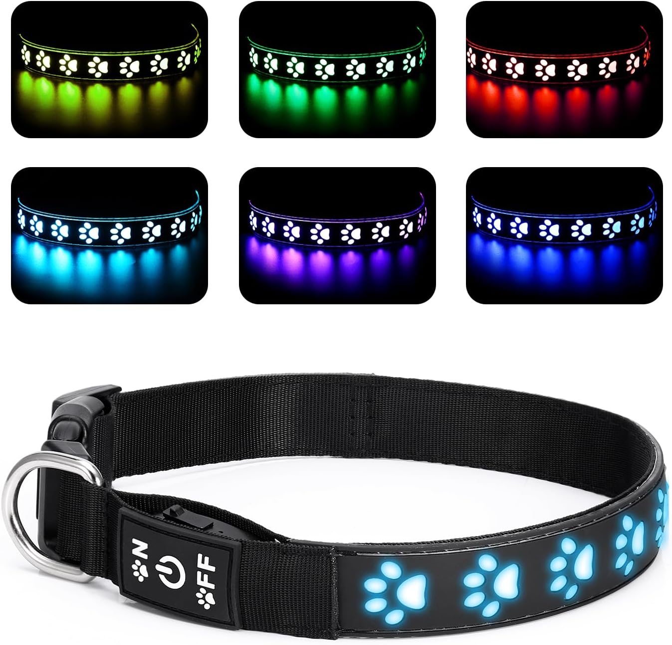 Brifit LED Halsband Hund Leuchtend, Leuchthalsband Hunde USB Aufladbar ...