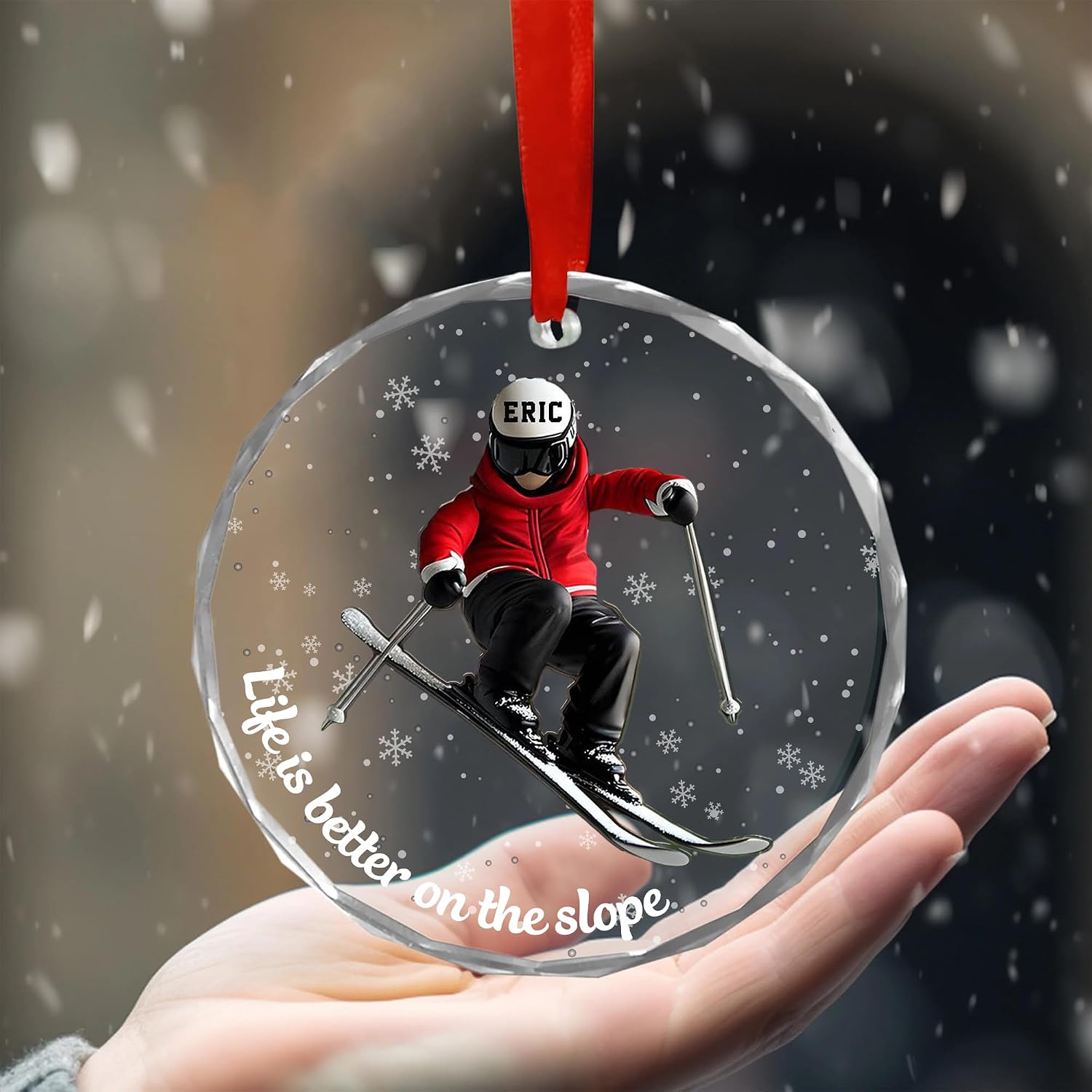 Amazon.com: MY4LOVE Personalized Skiing Christmas Ornaments, Skier ...