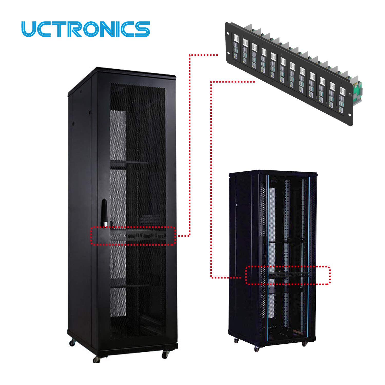 UCTRONICS 3U Rack Mount with 8 Mounting Plates for Raspberry Pi 4, 19 ...