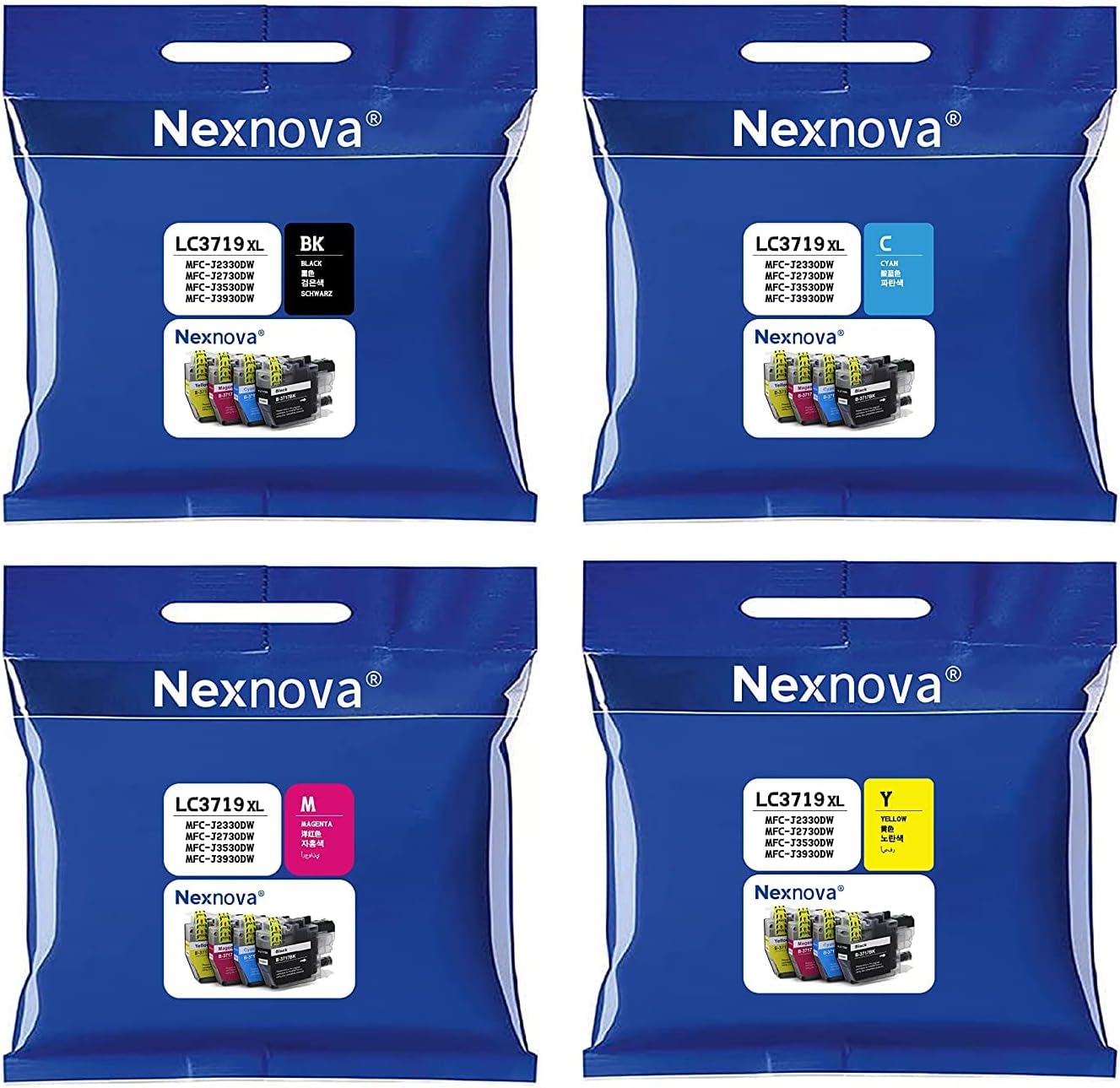 NexNova® for Brother LC3719XL ink cartridges Ink set High Yield 4 Pack ...