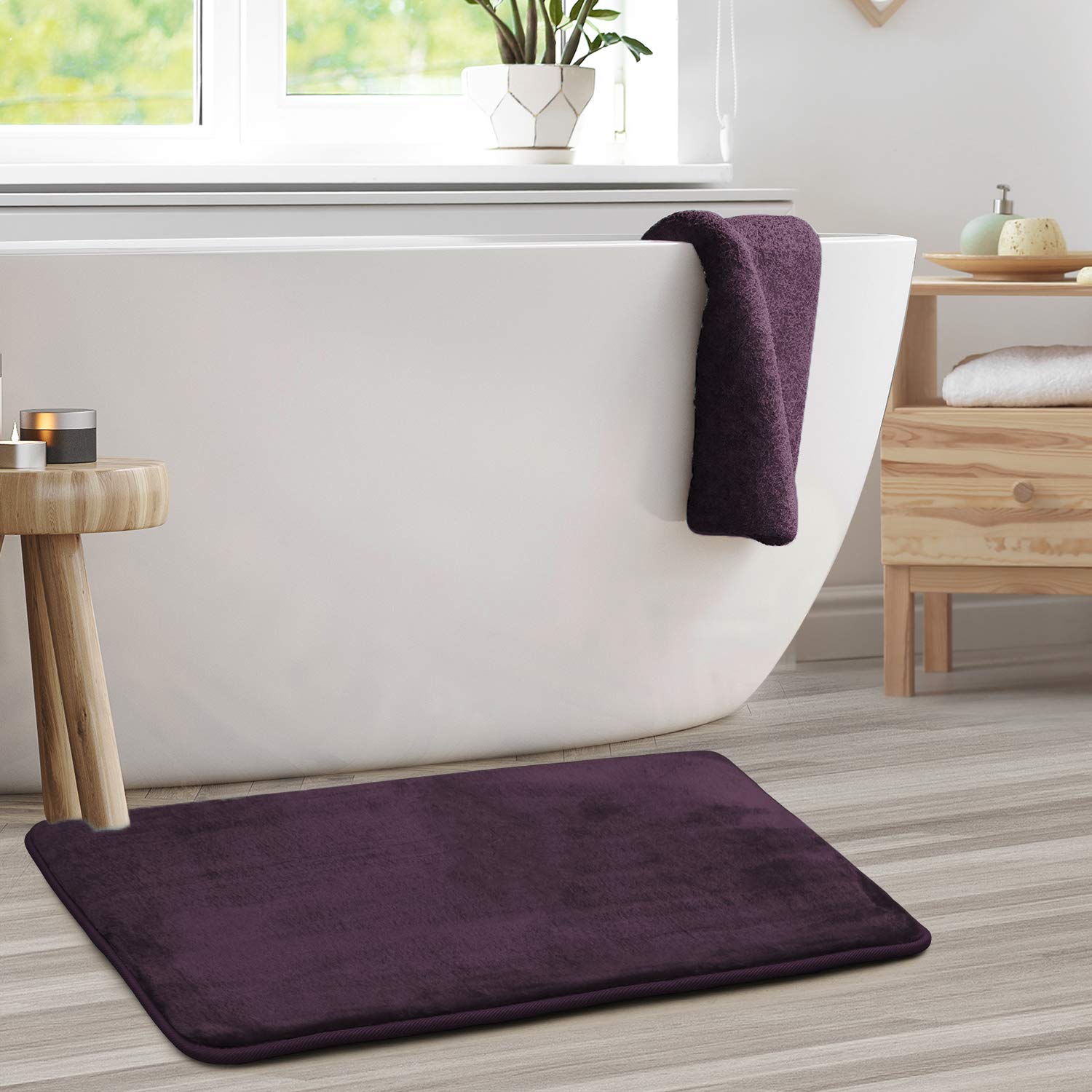 Snapklik.com : Clara Clark Bathroom Rugs, Velvet Memory Foam Bath Mat ...