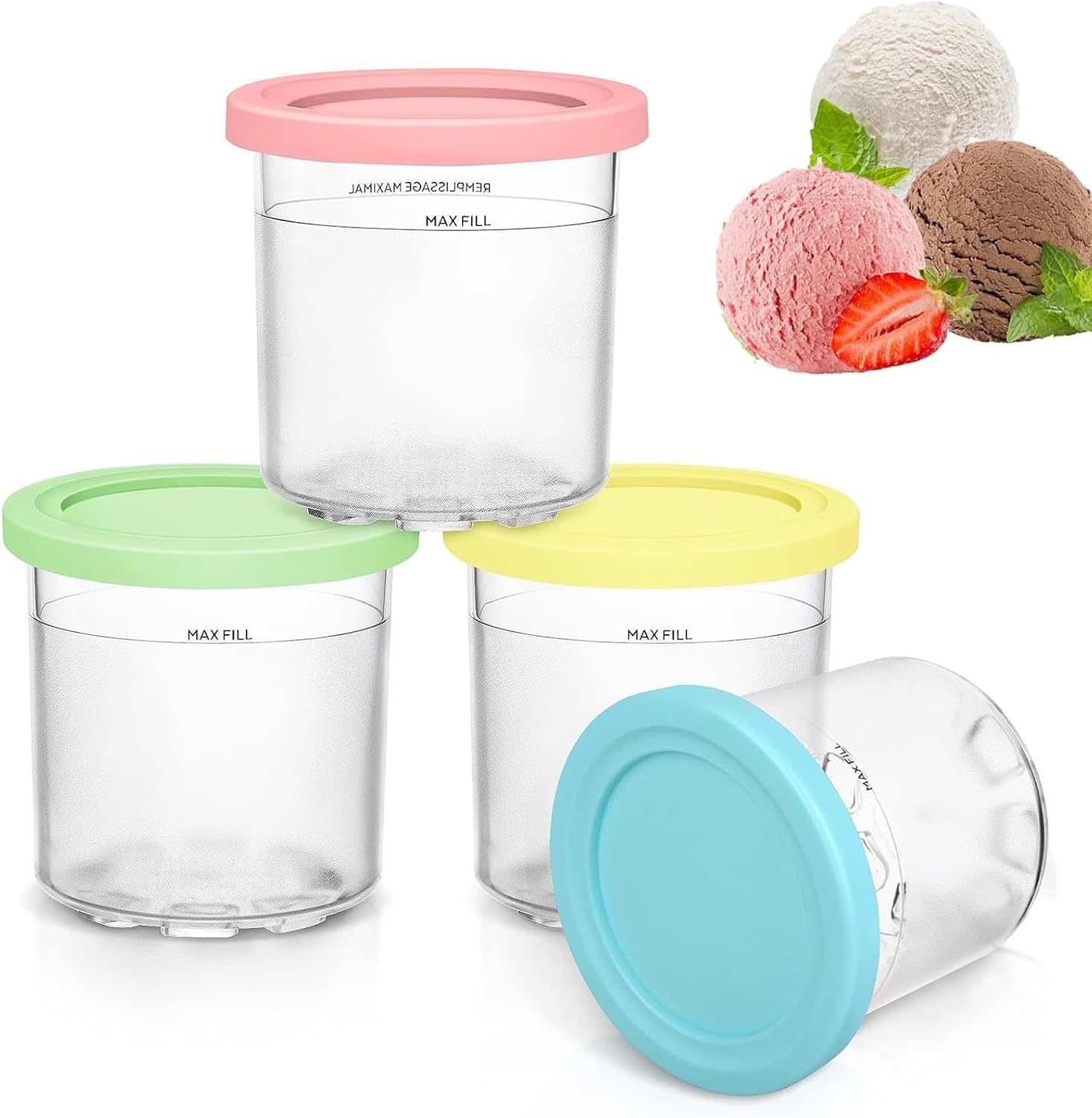 Amazon.com: HME YSUHOPU Extra Pint Containers with Lids Compatible with ...