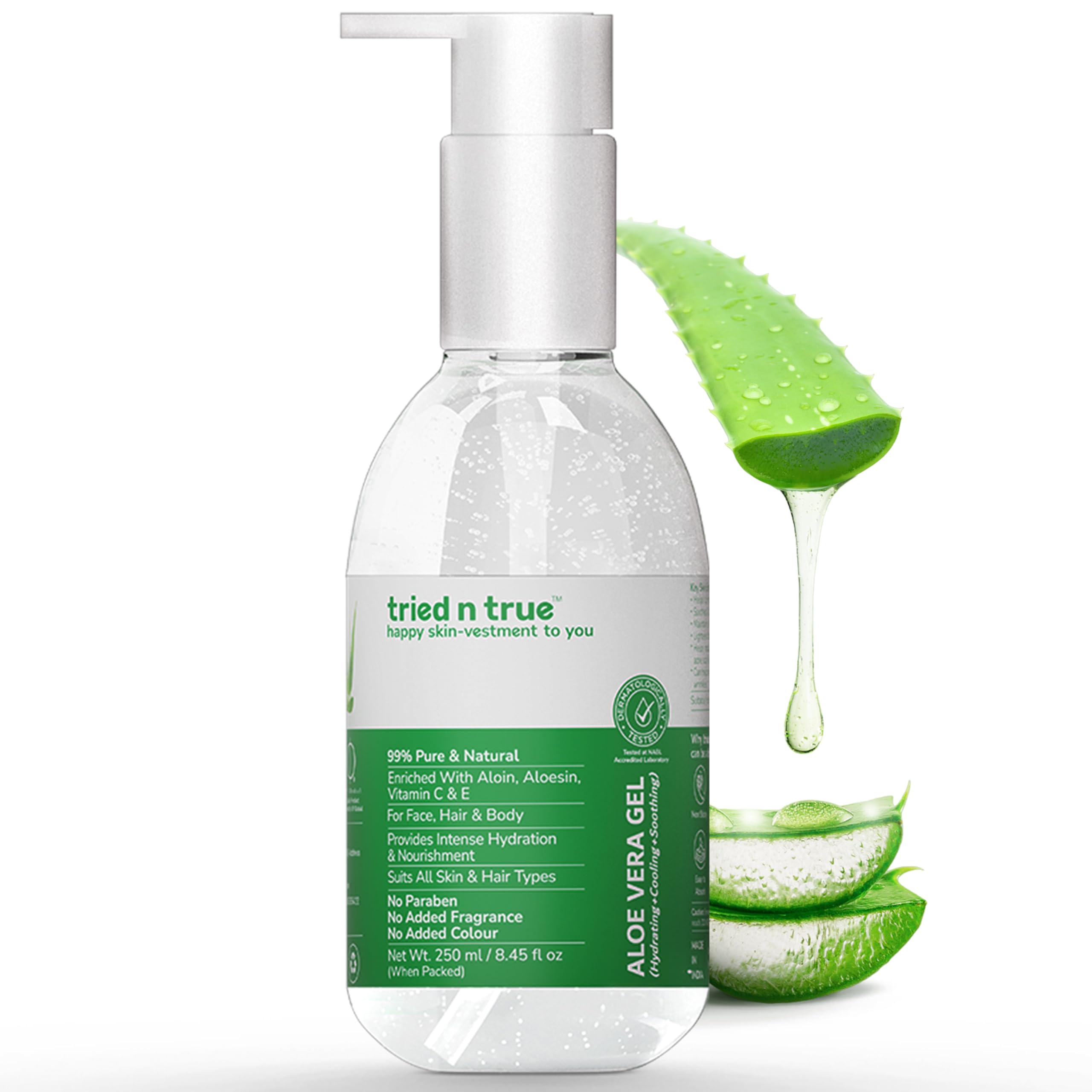 tried n true 99% Pure and Natural Aloe Vera Gel for Face, Skin and Hair ...