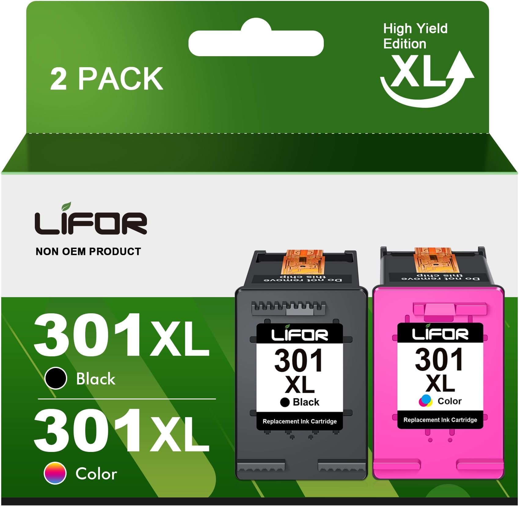 LIFOR 301 Ink Cartridges Combo Pack 301XL Ink Cartridges Black and ...
