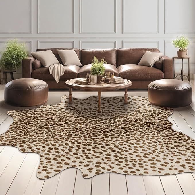 Amazon.com: Leopard Rug Cheetah Print Rug: 6.2 x 7 Feet Animal Area ...