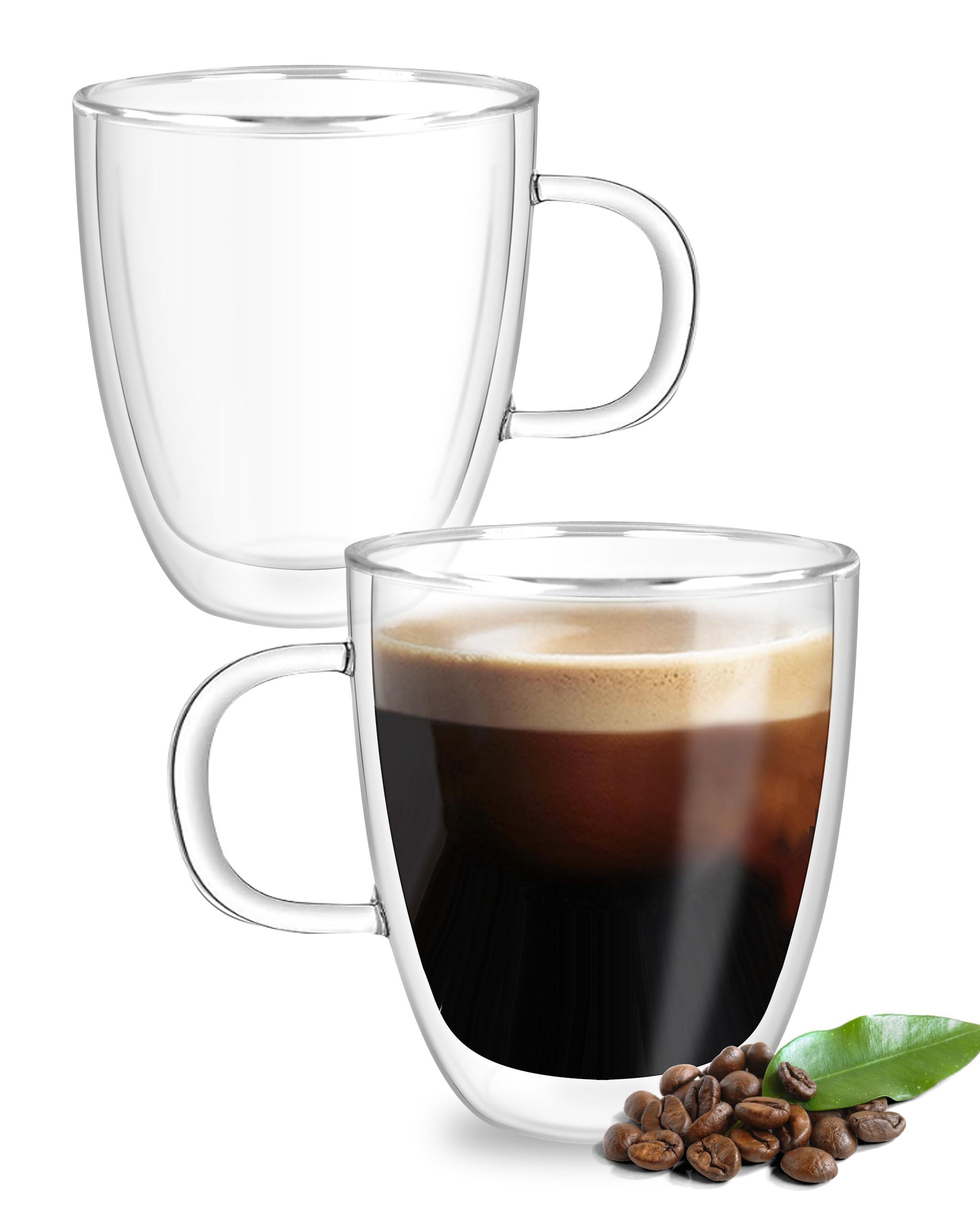 Amazon.com | BSDPRFE 13.5 oz Espresso Cups Set of 2 with Handle ...