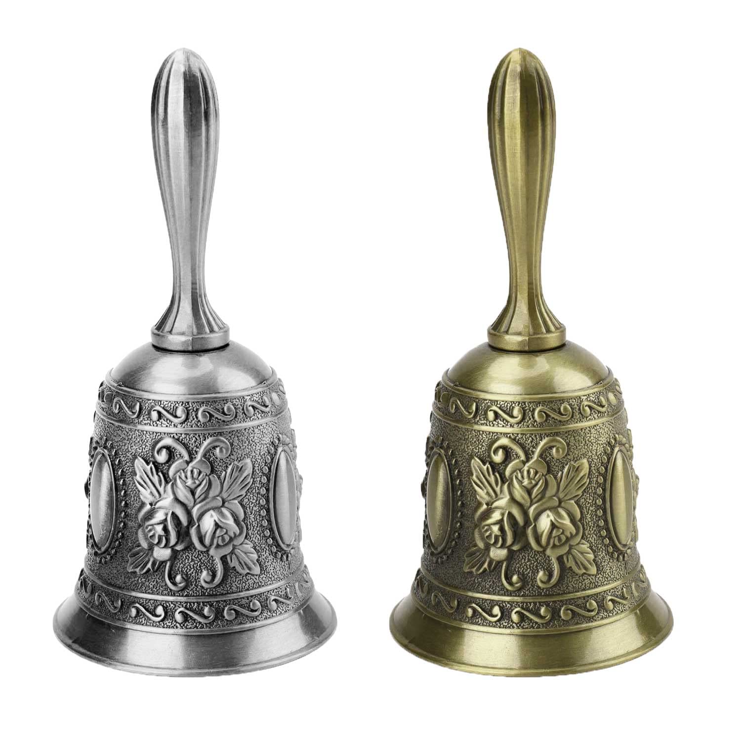 JINXIAN 2pcs Hand bell Classic Zinc Alloy Restaurant Service Bell ...