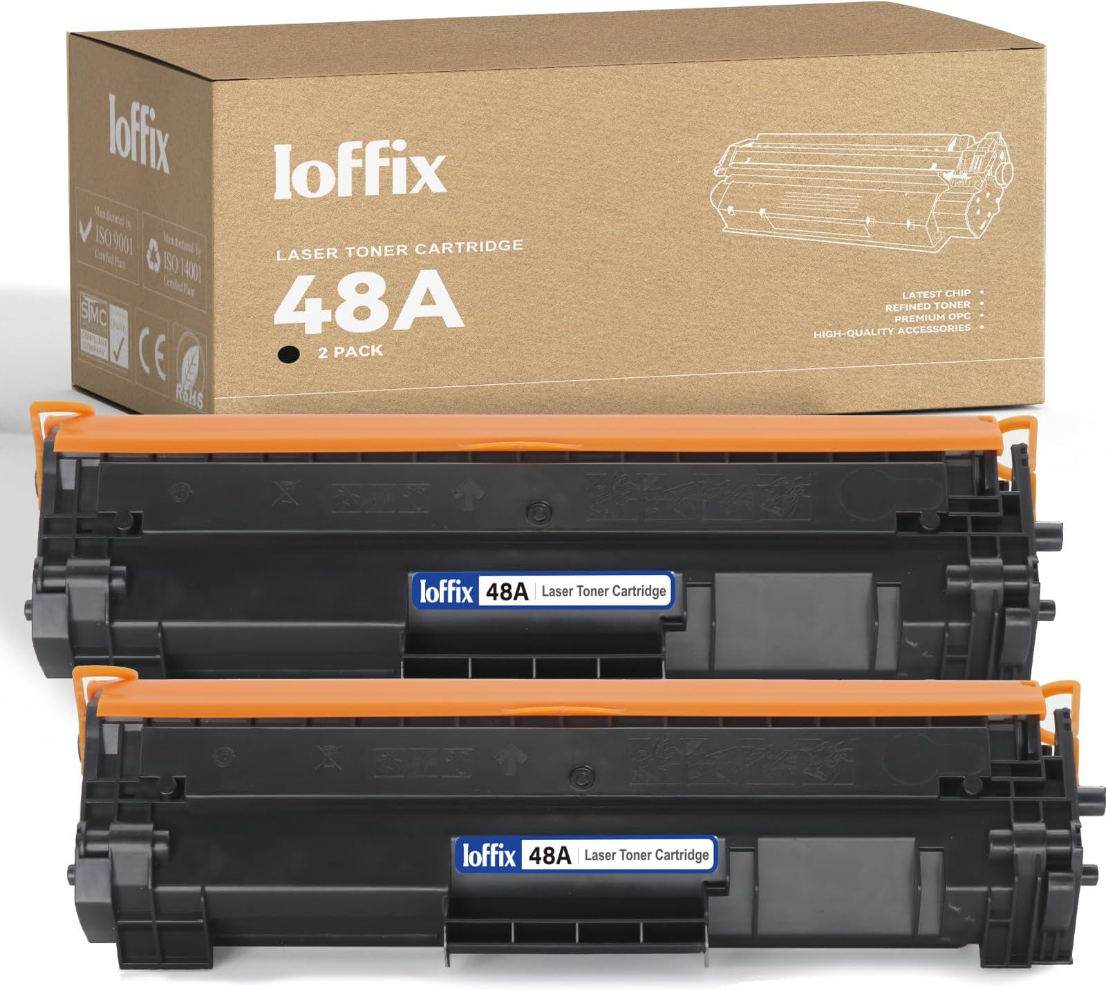 Amazon.com: Ioffix 48A Toner Cartridges Black Replacement for HP 48A ...