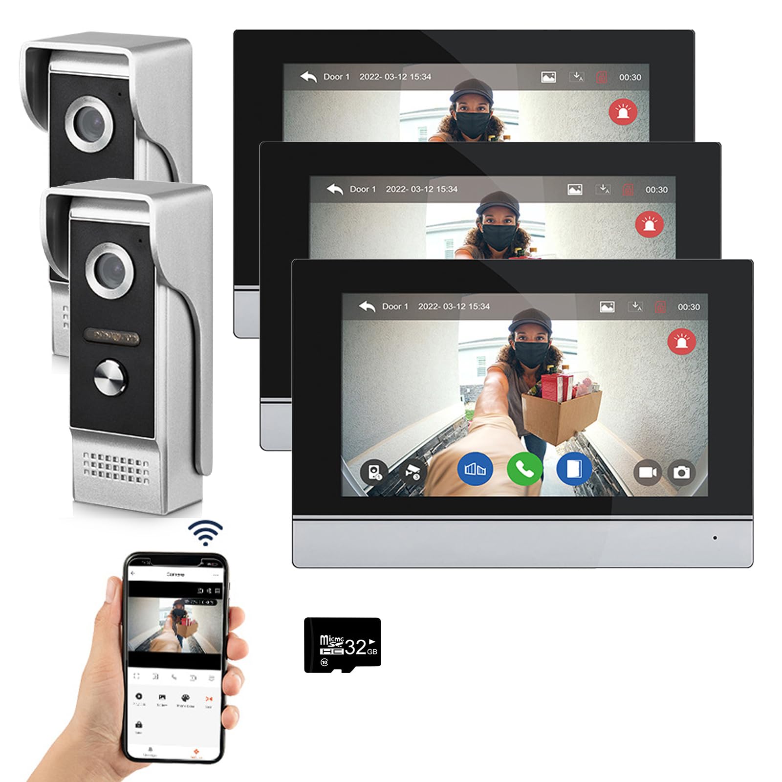 Amazon.com : Wired Video Intercom System Tuya WiFi 7 Inch Touch Screen ...