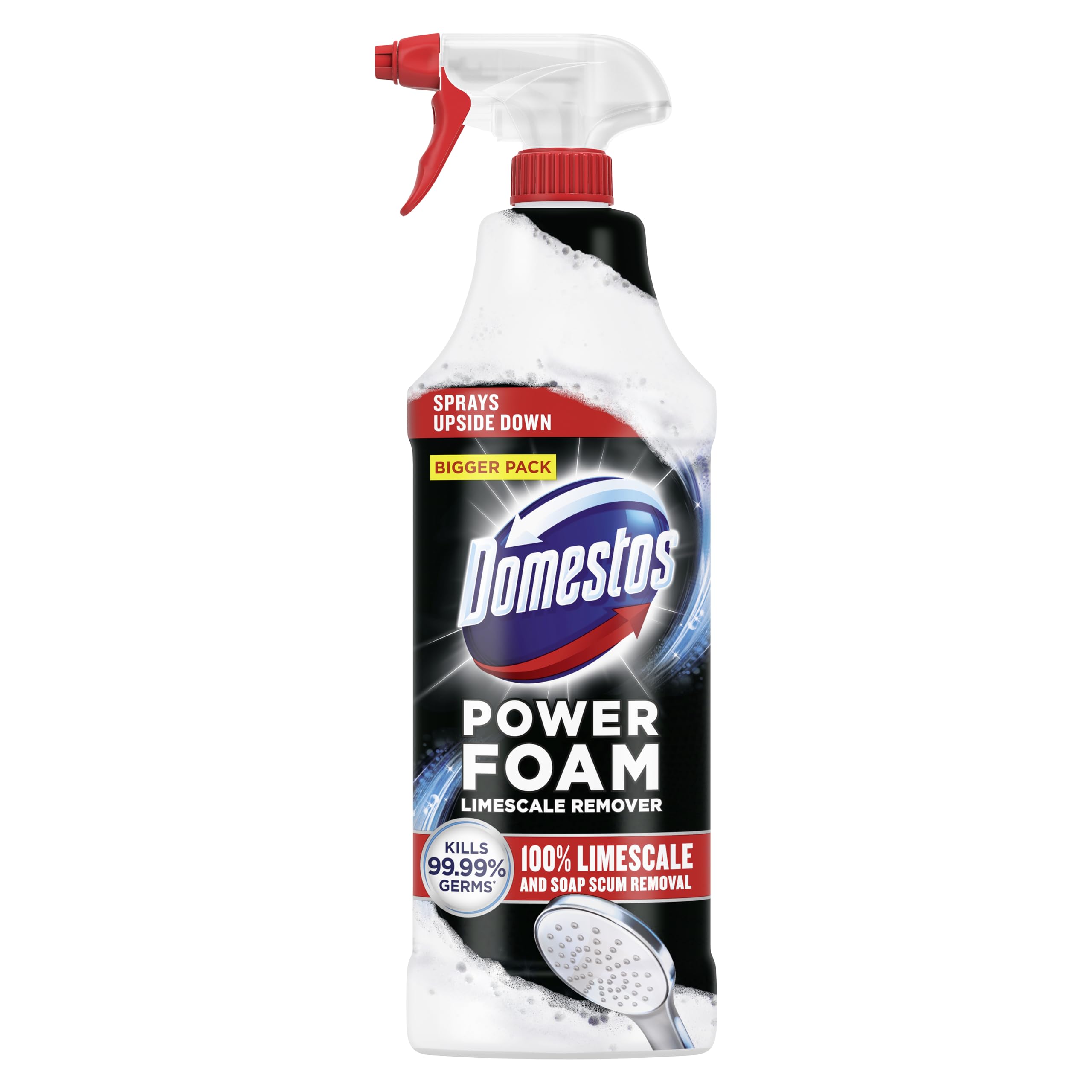 Domestos Power Foam Limescale Remover Toilet & Bathroom Cleaner Spray ...