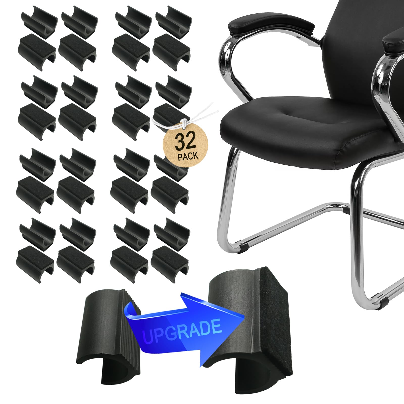 Rectangle U Shaped Chair Leg Tips Caps with Felt Pads,Furniture Feet ...
