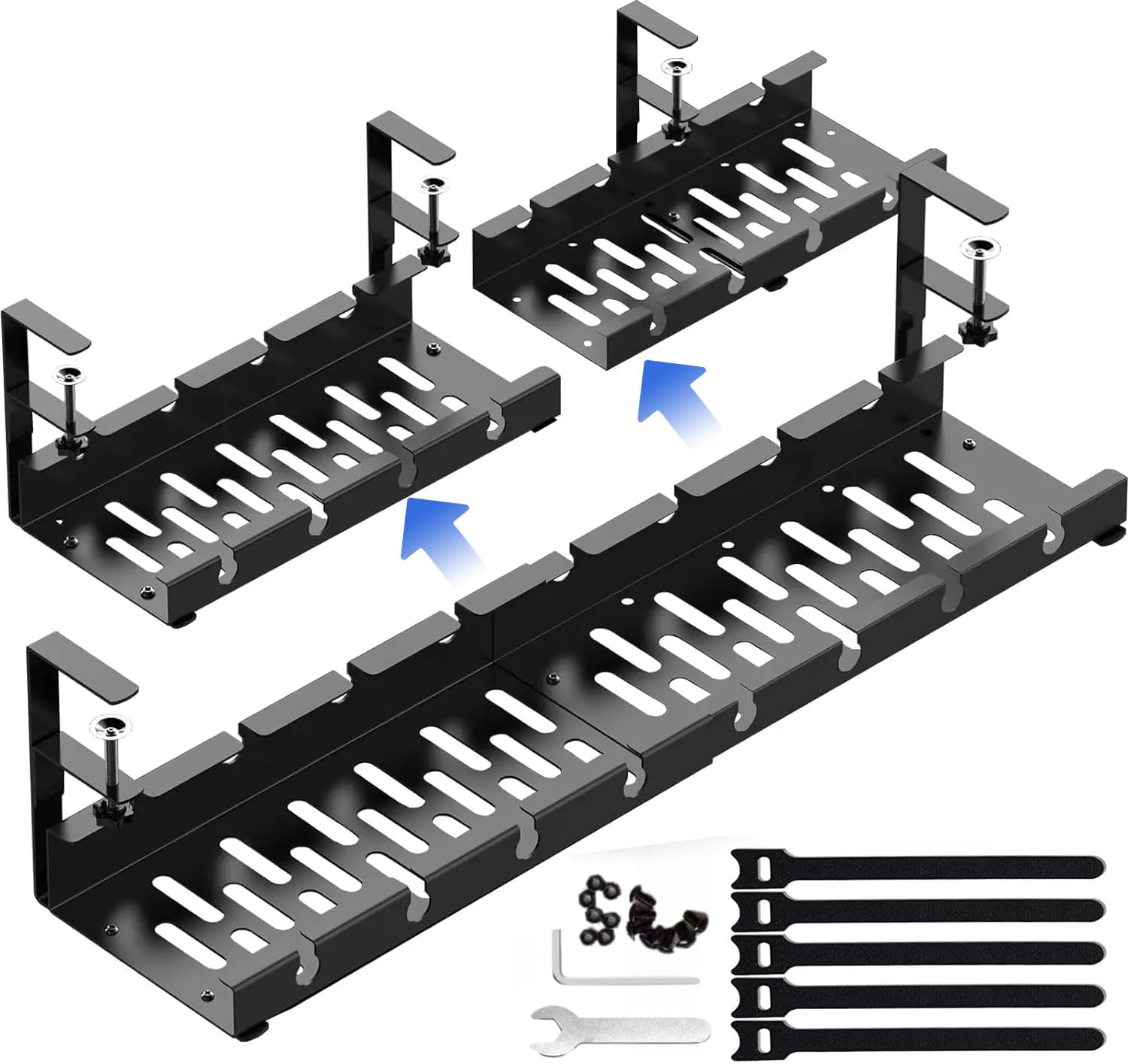 Under Desk Cable Management Tray - Under Desk Cable Organizer for Wire ...