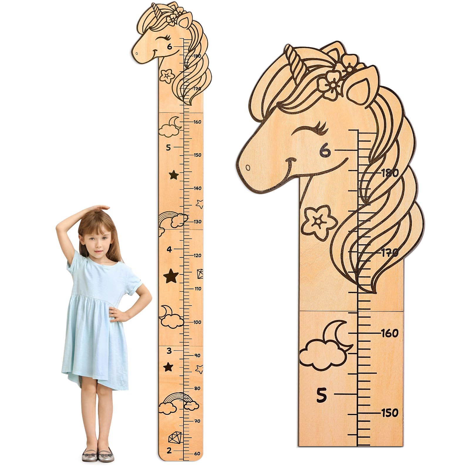 Amazon.com: Beinou Growth Chart for Wall Wood Height Chart for Kids ...