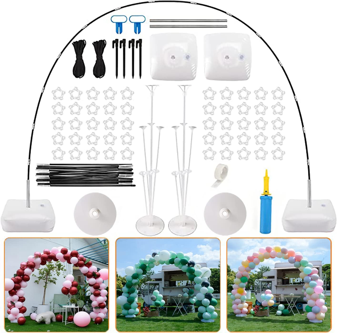 Balloon Arch Kit, Adjustable Balloon Arch Stand ,2 PCS Table Stand ...