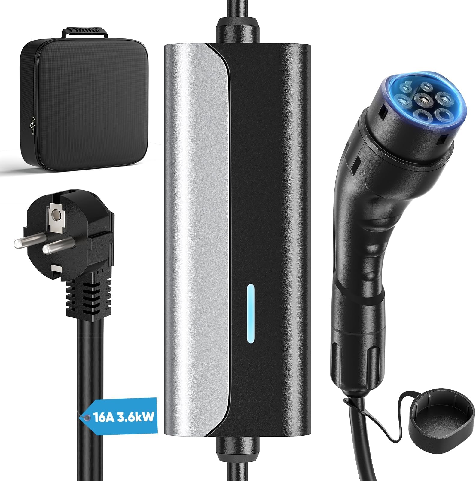 EVJUICION Chargeur Voiture Electrique Type 2 Schuko, EV Chargeur Type 2 ...