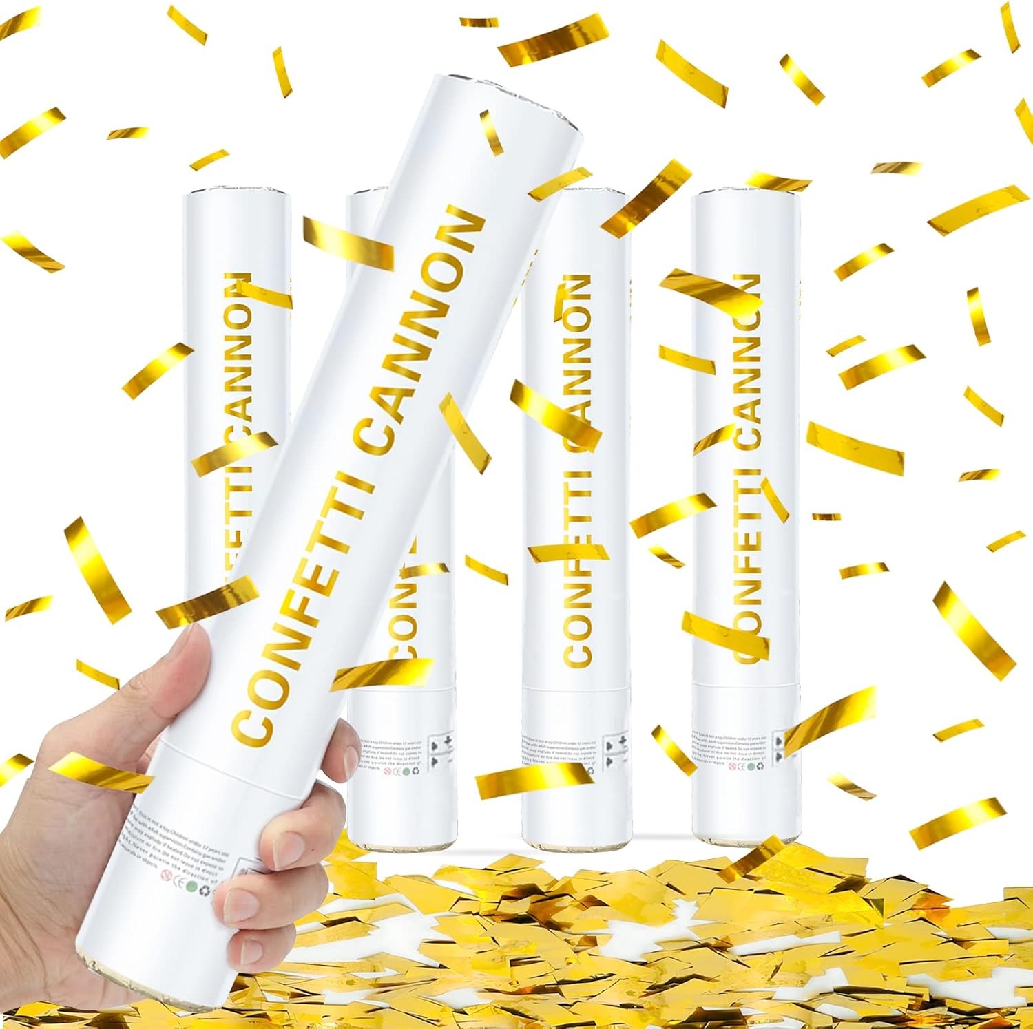Amazon.com: WONCBLOM Confetti Cannon Gold Confetti Poppers 12 Inches ...