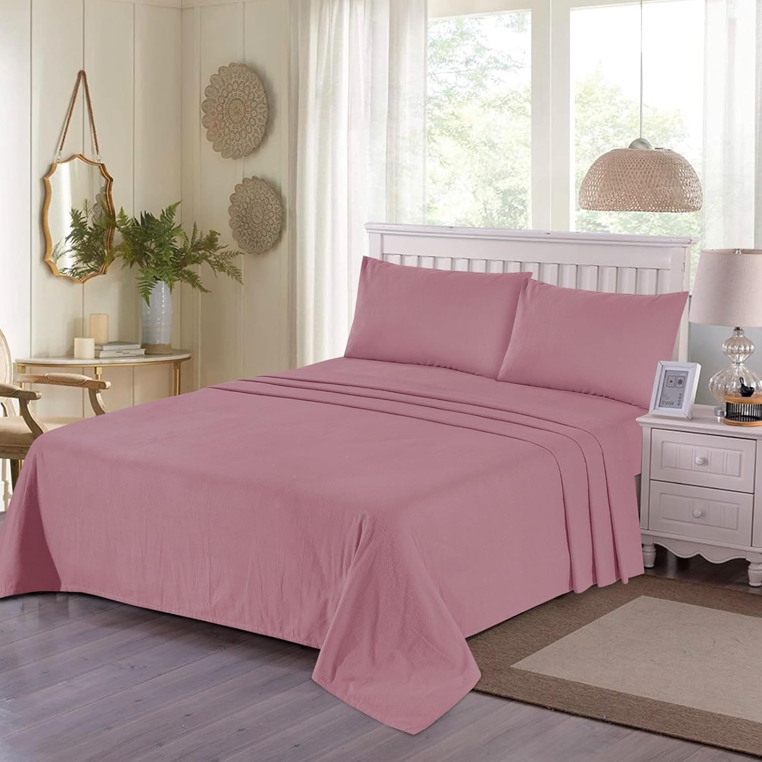 Flannelette Fitted Sheet 100% Brushed Cotton Plain Colour Bedsheets ...