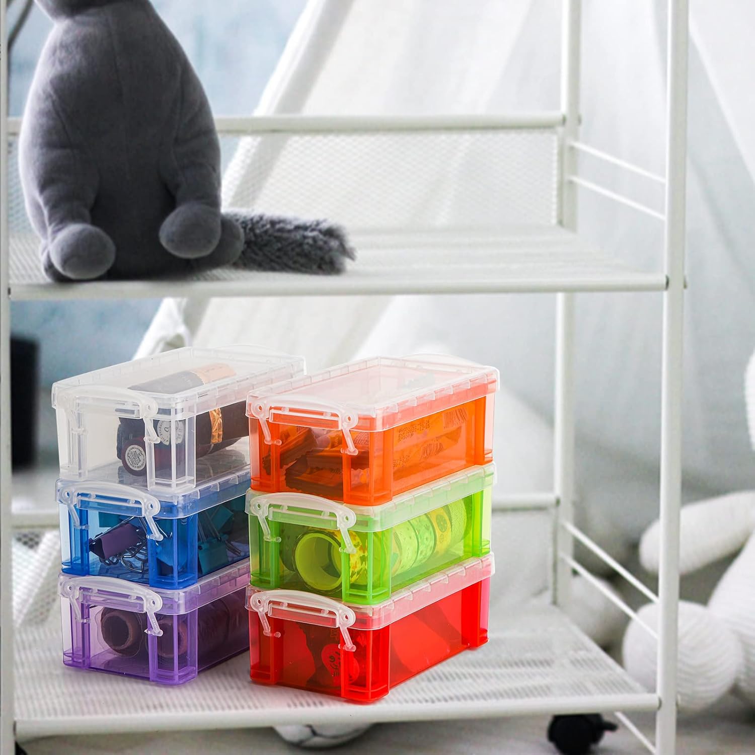 Buy Hiceeden 12 Pack Small Plastic Storage Box with Lid, 5x3x2 Clear ...