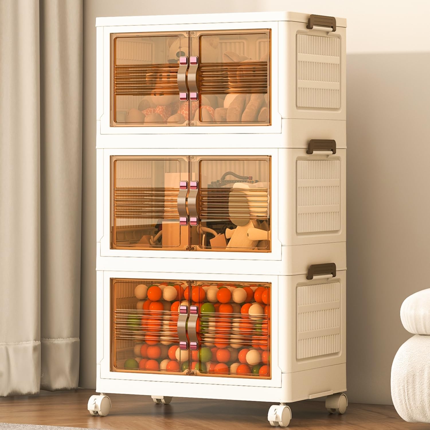 Amazon.com: Storage Bins with Lids,34 Quart Collapsible Storage Bins,3 ...